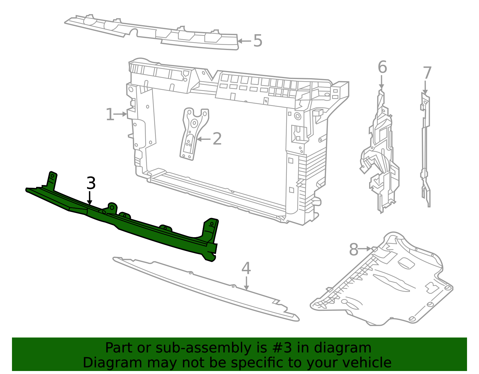 2022-2024 Volkswagen Taos Radiator Support Air Deflector 2GJ-805-705-B ...