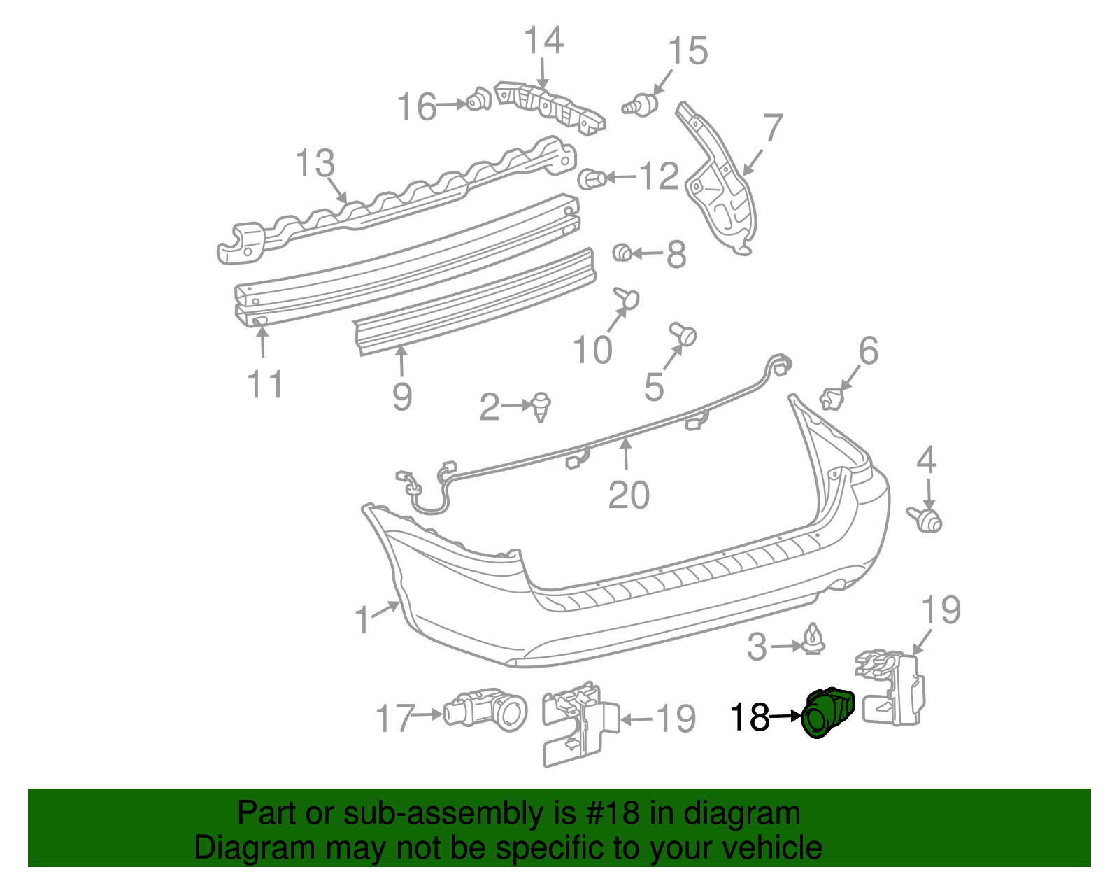 89341-45020-J0 - Reverse Sensor - 2006-2010 Toyota Sienna | Nucar ...