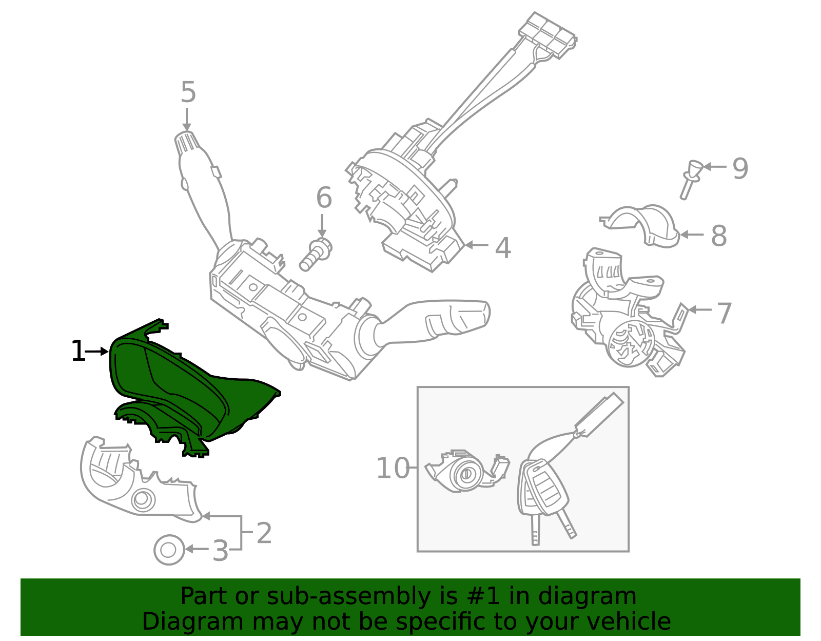 2019-2020 Hyundai Santa Fe Upper Column Cover 84830-S2000-MBT | MotorMotor