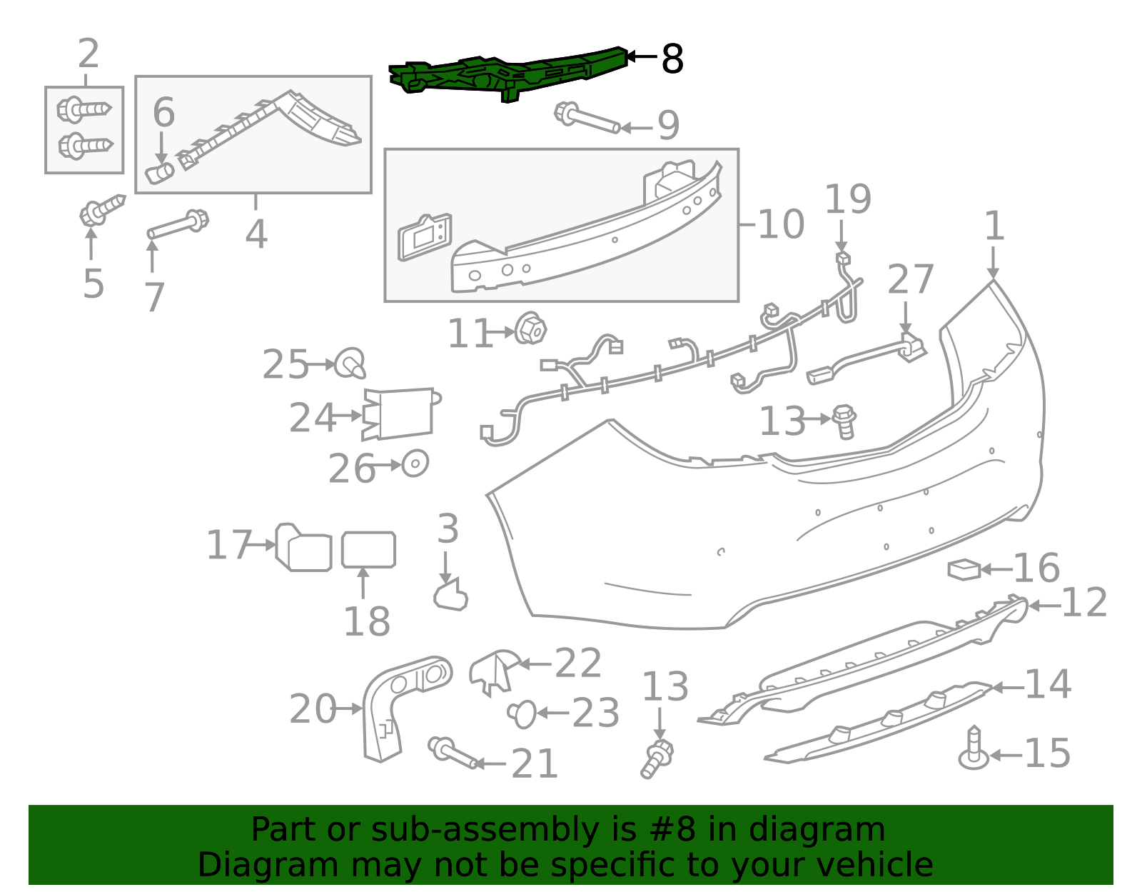 2014-2017 Buick Regal Rear Driver Side Bumper Fascia Guide 22793771 GM ...