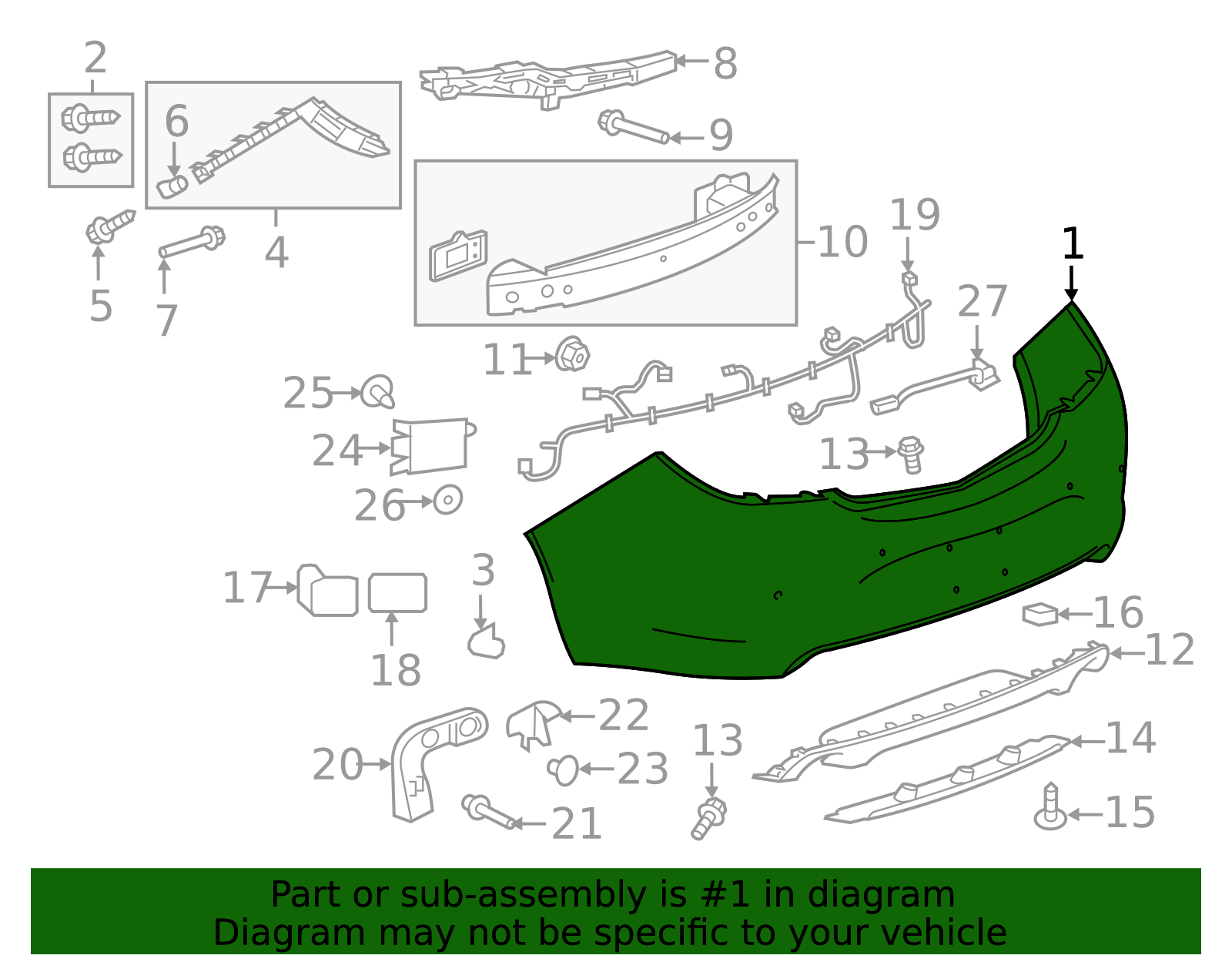 2014-2017 Buick Regal Rear Bumper Cover 22938370 | OEM Parts Online