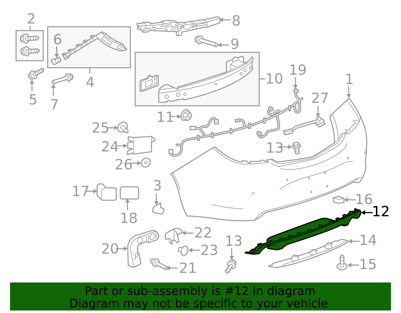 2014-2017 Buick Regal Rear Lower Bumper Cover 23207971 | Applegate ...