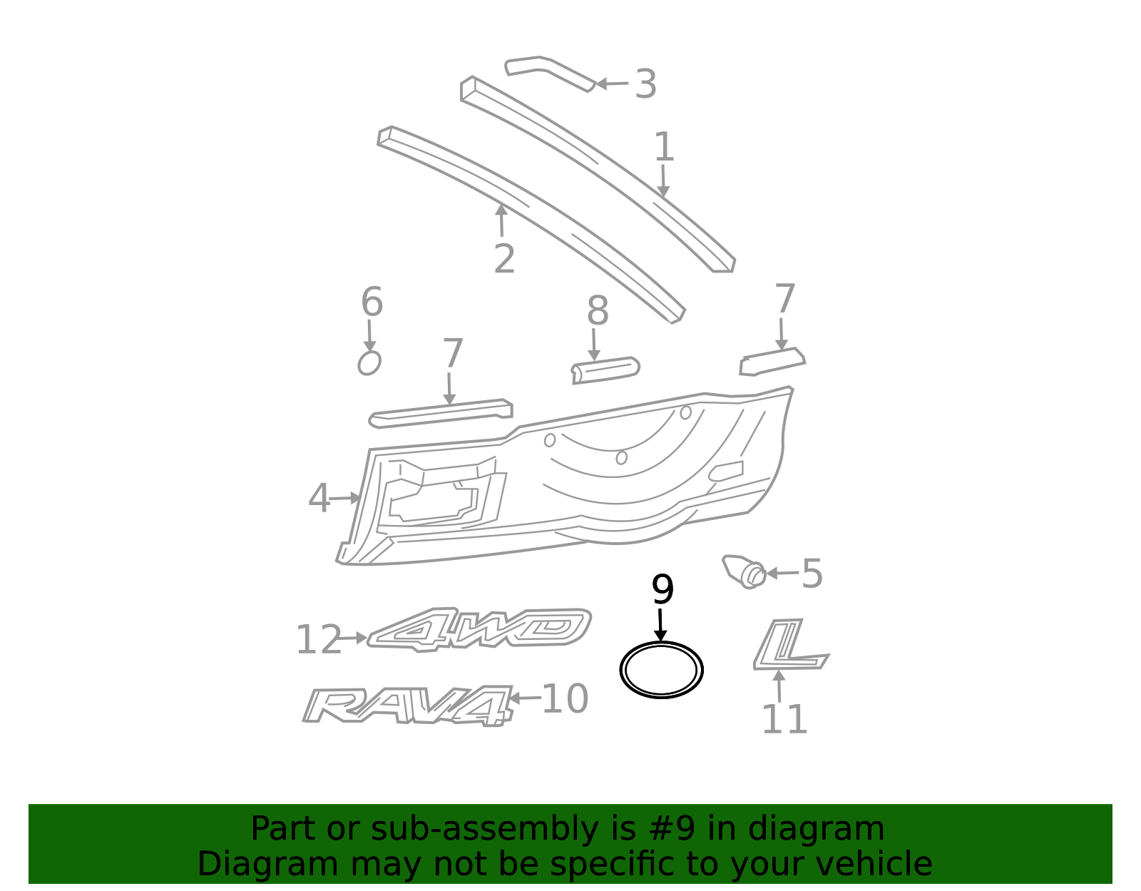 2001-2003 Toyota RAV4 Door Emblem 75471-42010 | MotorMotor