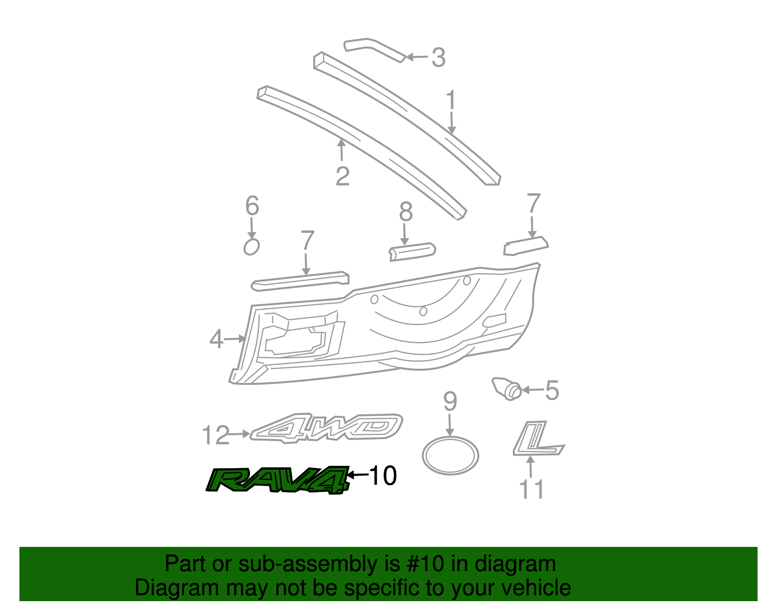2004-2005 Toyota RAV4 Nameplate 75471-42020 | Toyota Parts Center
