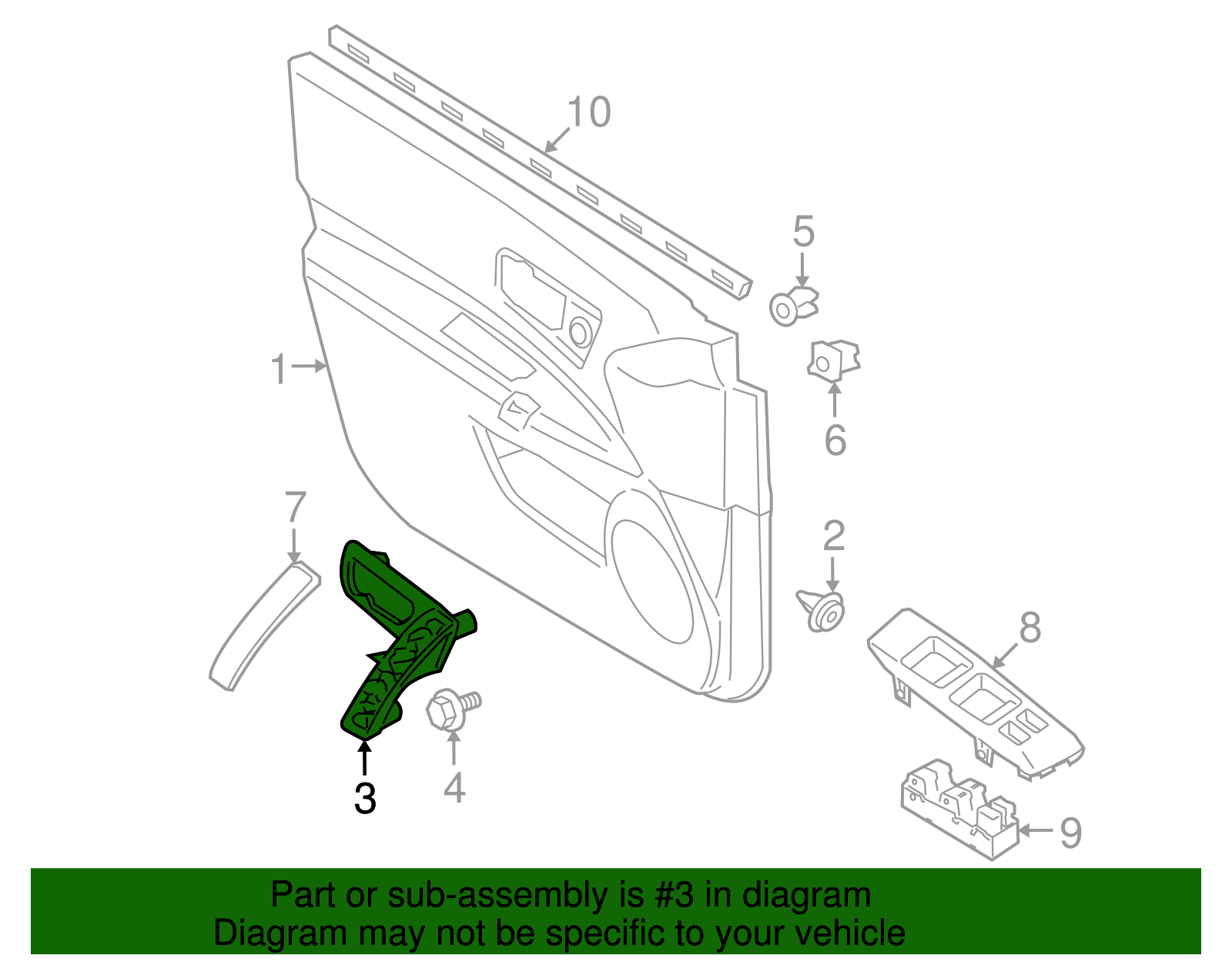 2008-2015 Nissan Pull Handle 80951-JM00A | Nissan Parts Central