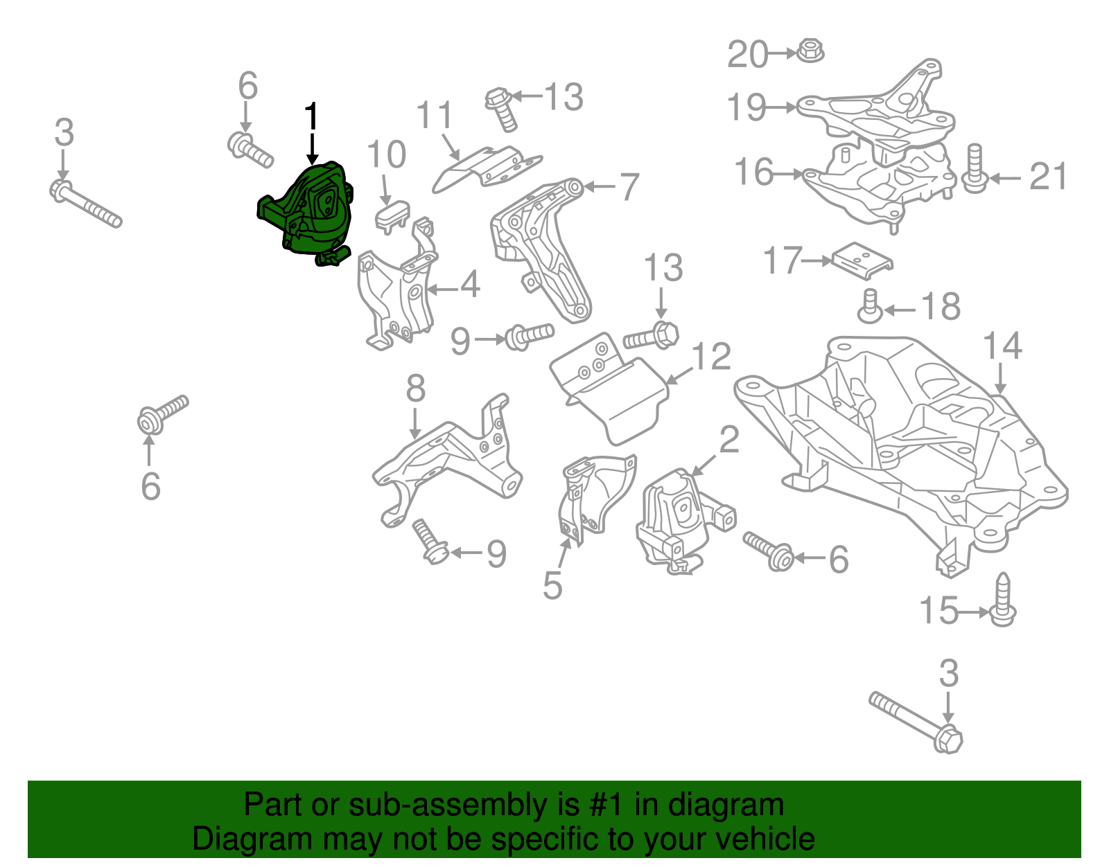 2012-2018 Audi | Motor Mount | 4G0-199-381-LF | OEM Vehicle Parts
