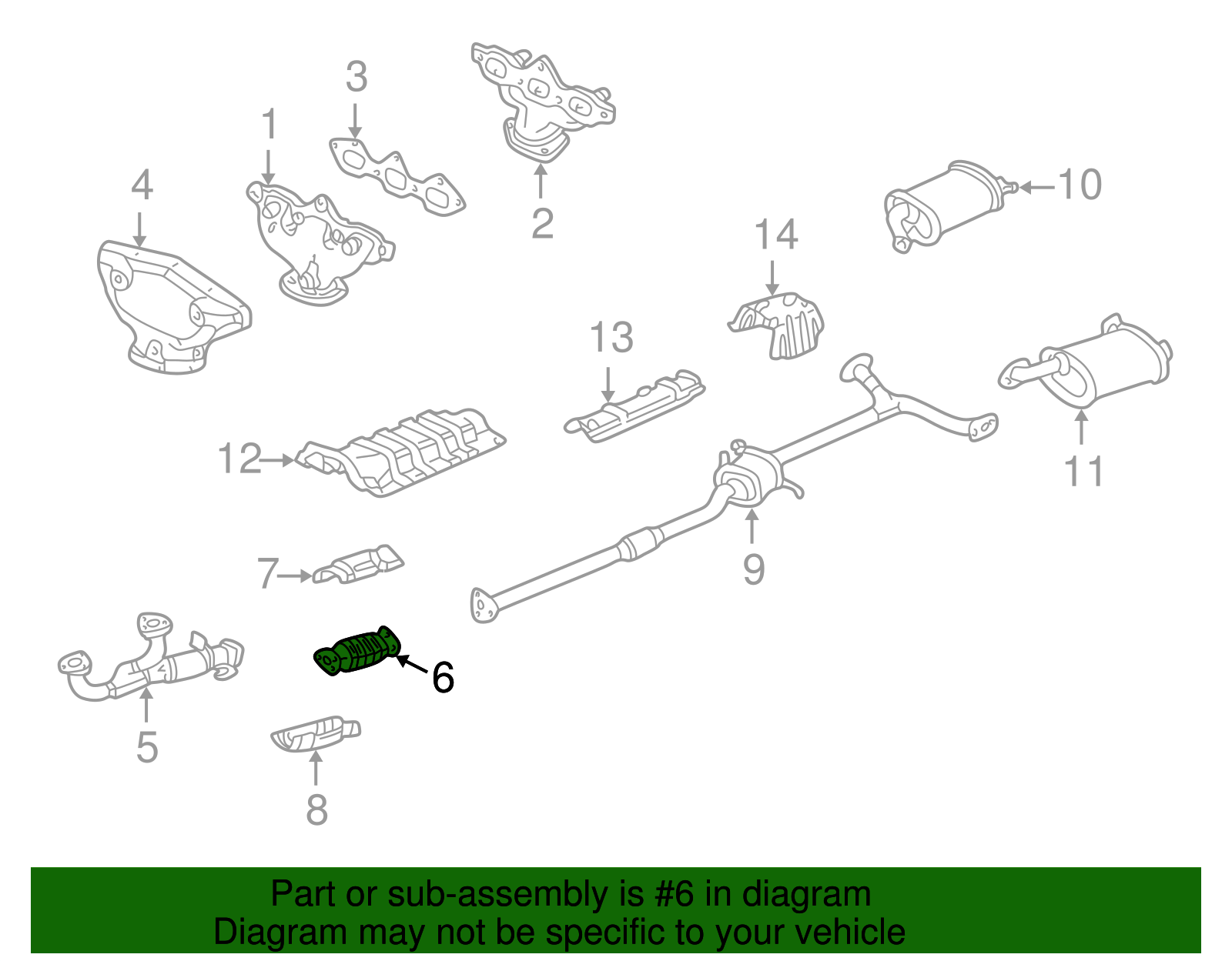 18160-P8C-A10 - Catalytic Converter 2000-2002 Honda Accord | Honda Parts Online