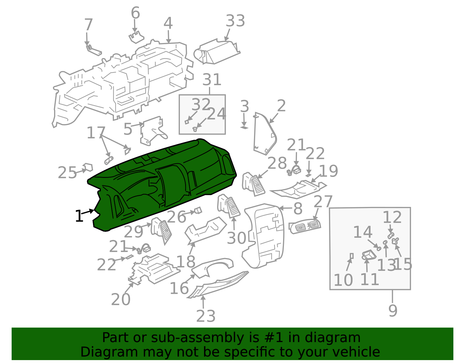 2003 Cadillac CTS Panel Asm Inst *Gray 25746872 | TascaParts.com