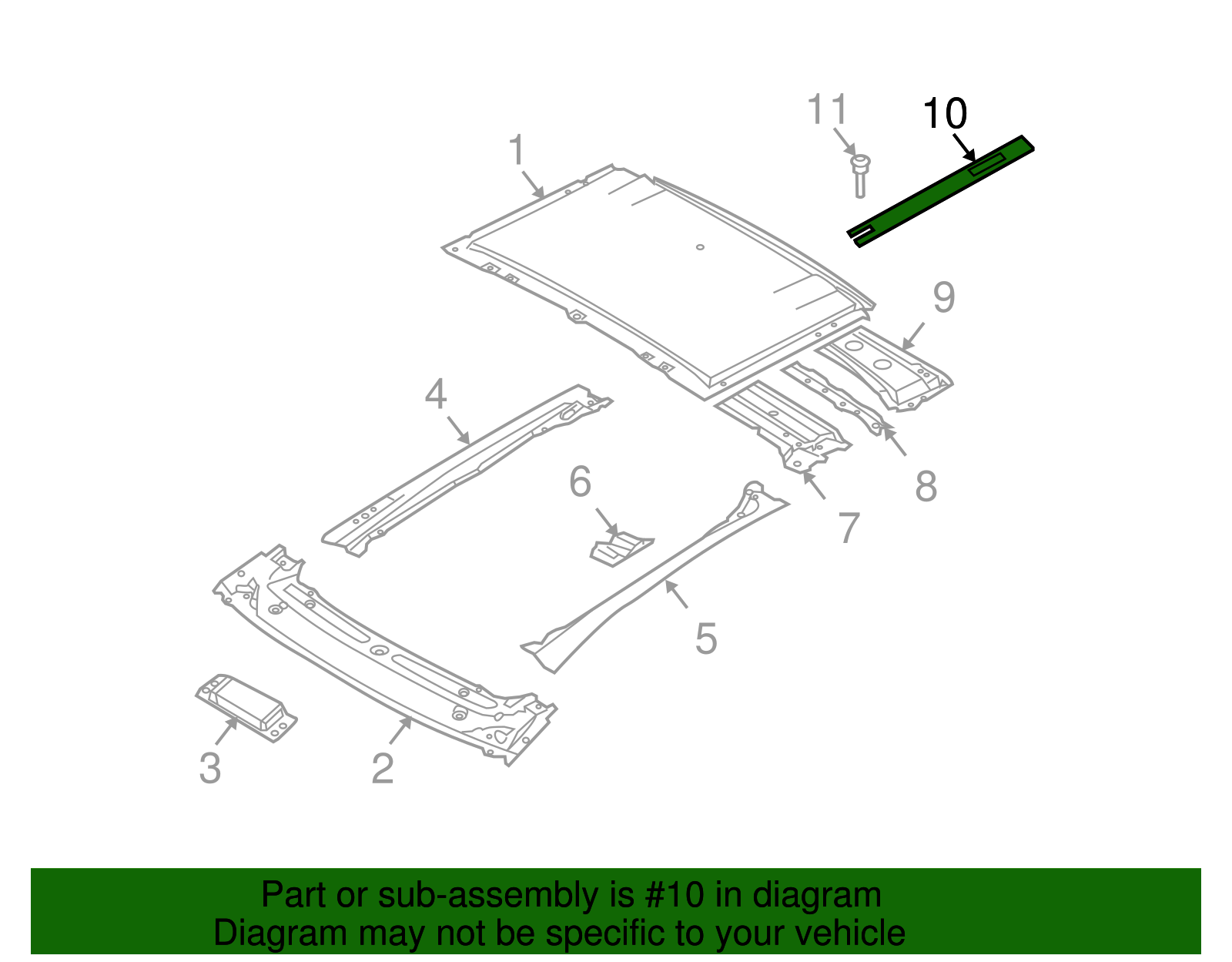73852-1AA1B - Roof Molding - 2009-2014 Nissan Murano | Nissan OEM Parts ...