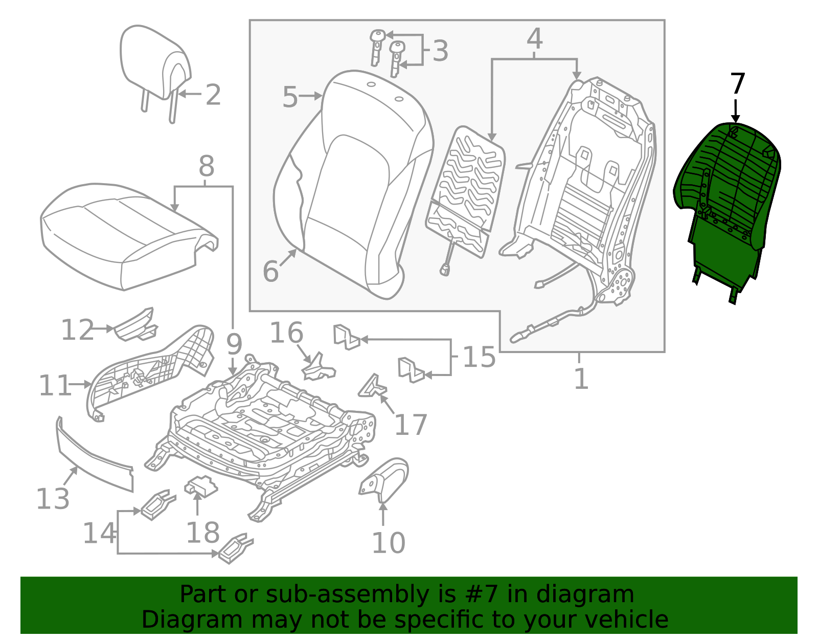 2013-2019 Hyundai Seat Back Panel 88391-B8000-RYN | World OEM Parts Hyundai