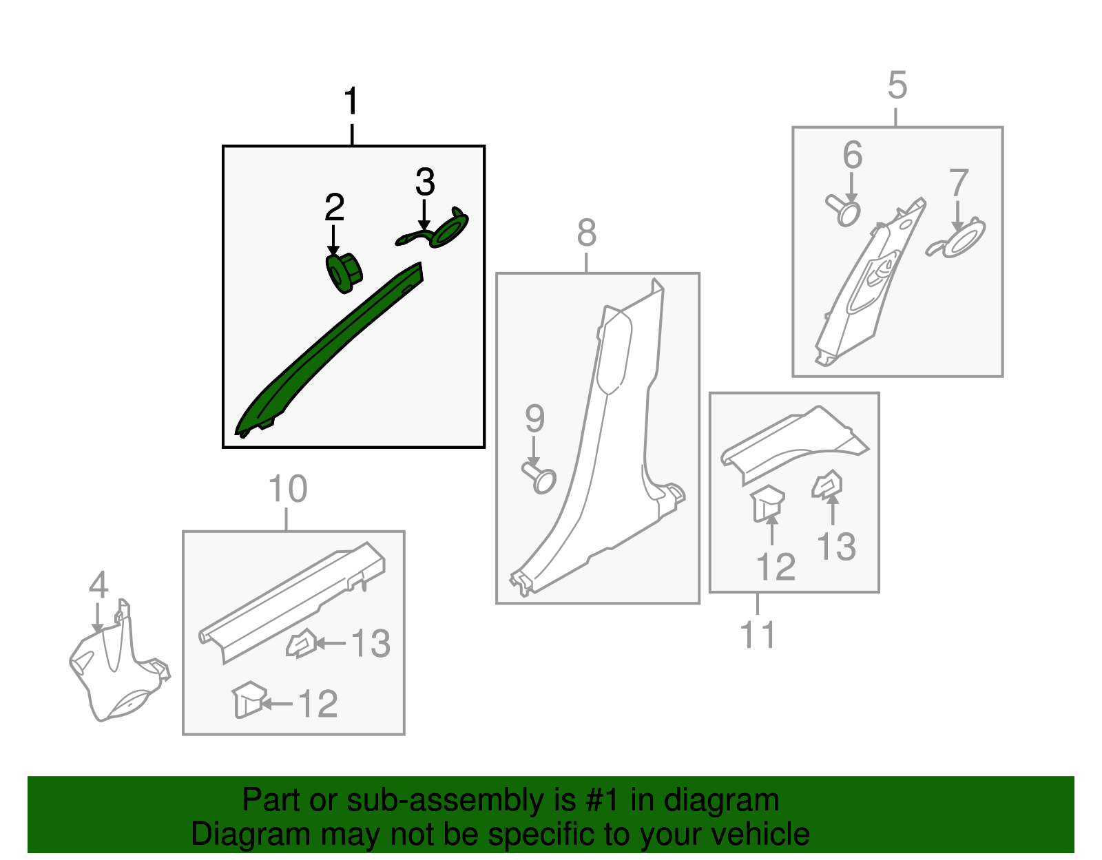 85820-2K200QW - Windshield Pillar Trim 2011-2013 Kia Soul | Kia.Parts Store