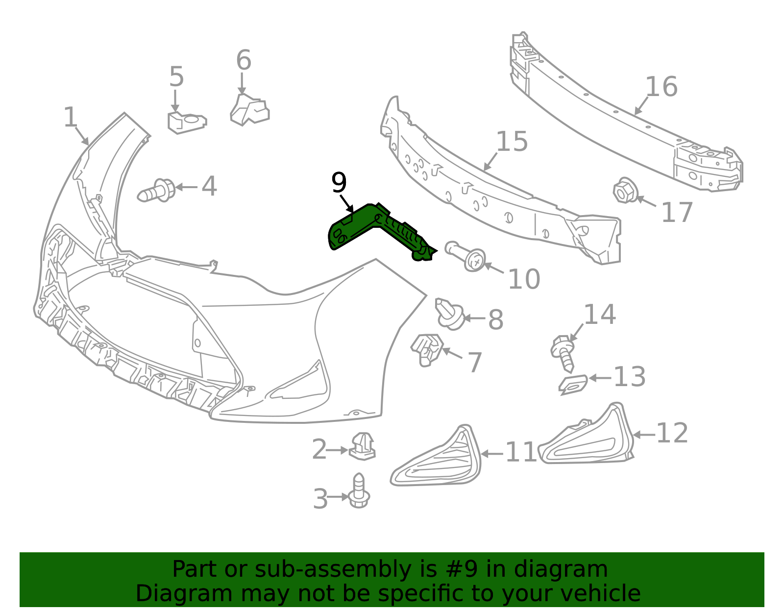 52115-02350 - Bumper Cover Bracket - OEM Genuine Toyota Parts