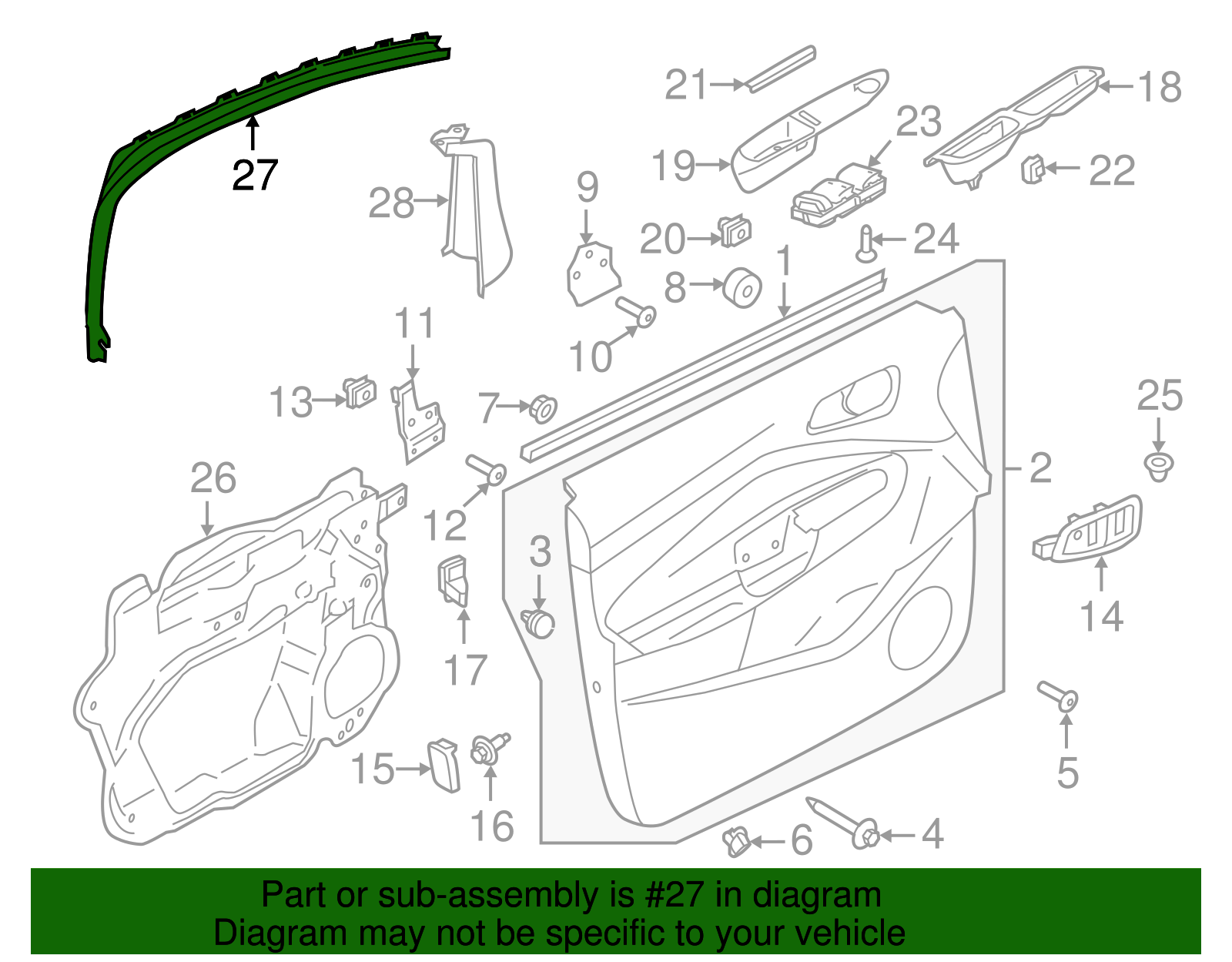 2013-2018 Ford C-Max Window Molding - Driver's Side (LH) AM5Z-5851753-A ...