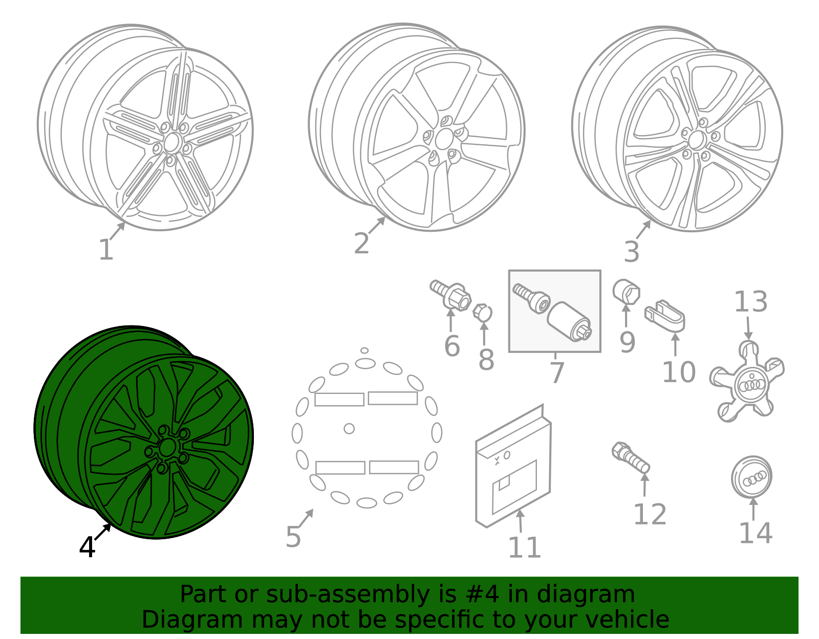 4G0-601-025-BM - 20 Inch 5-Double-Spoke Alloy Wheel 2012-2018 Audi ...