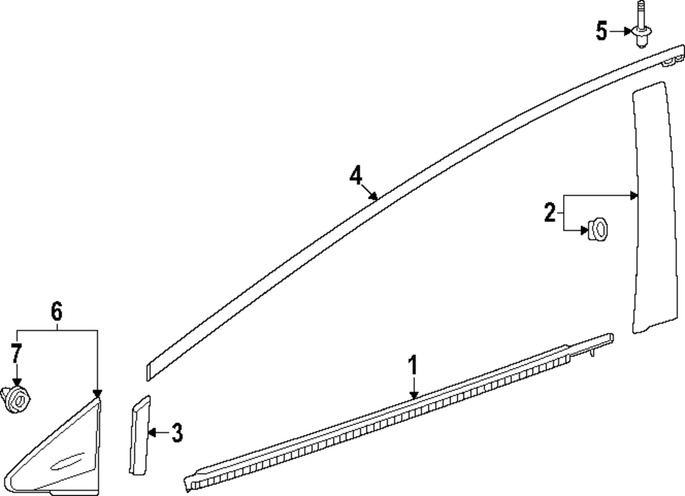 2023-2025 Toyota Frame Molding 75753-47020 | Toyota Parts Center