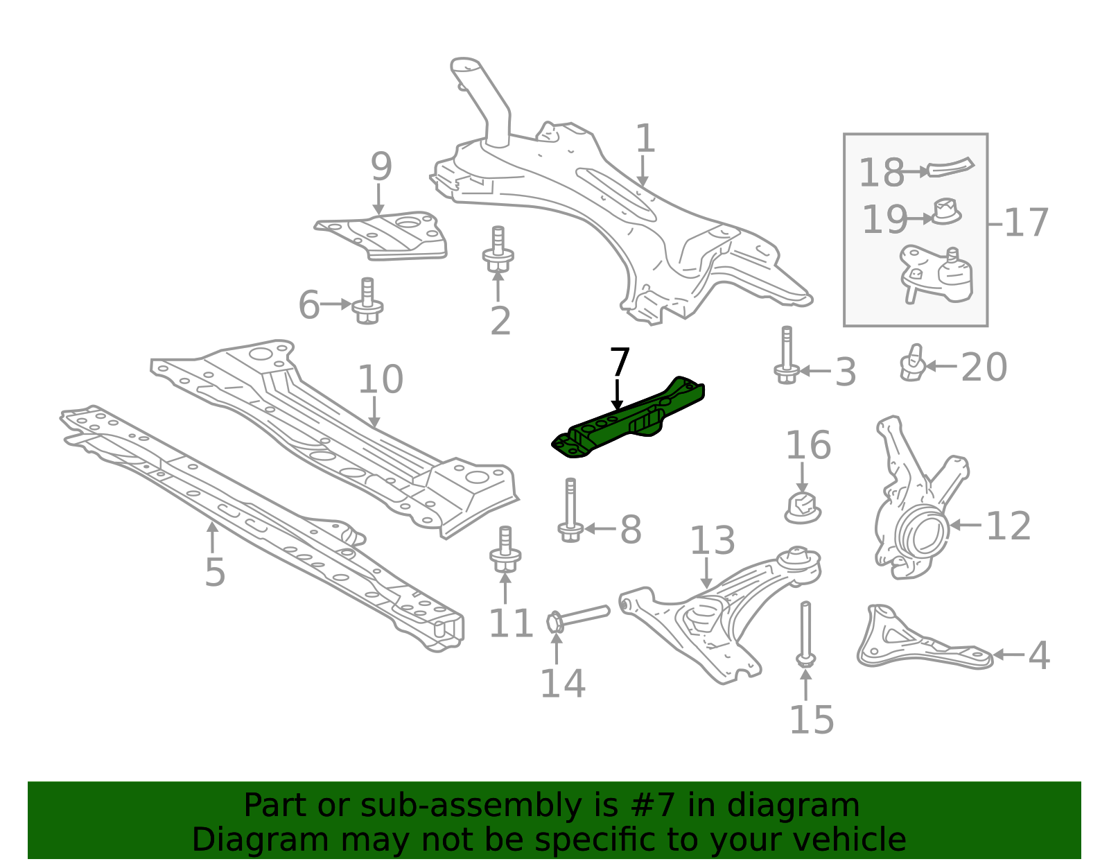 51107-28020 - High-Quality Engine Mount Crossmember Bracket for 2011 ...