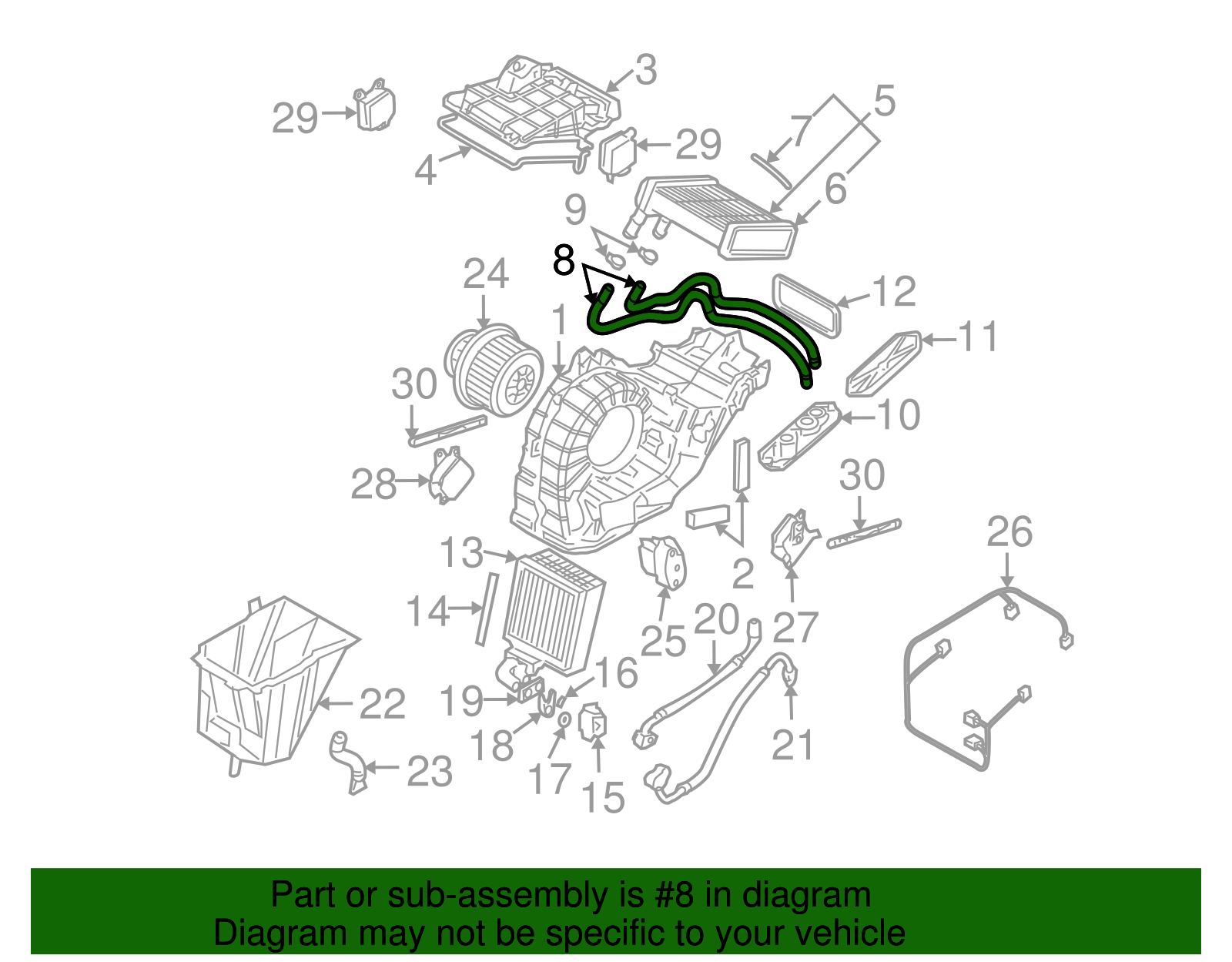 2007-2009 Volkswagen Touareg HVAC Heater Hose 7L0-815-374 | OEM Parts ...