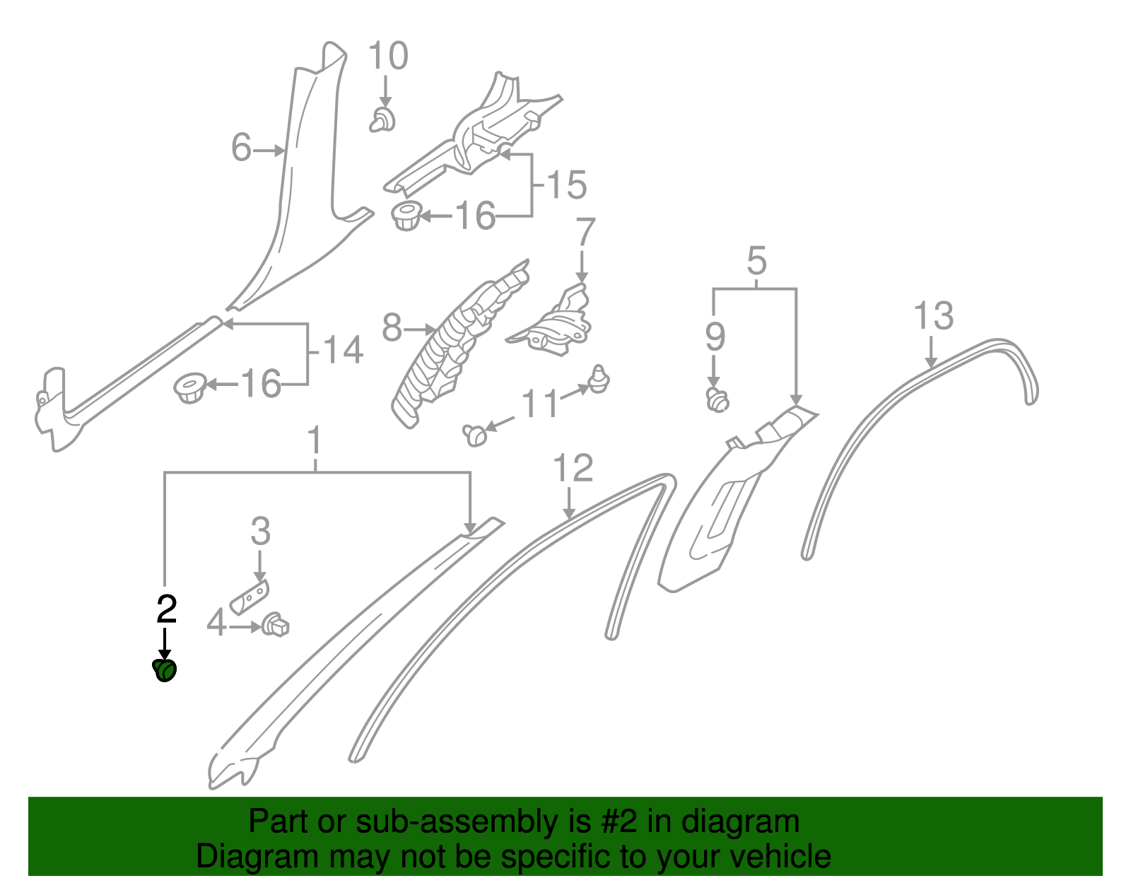 2002-2007 Subaru Impreza Windshield Pillar Trim Clip 909130075 | Subaru ...
