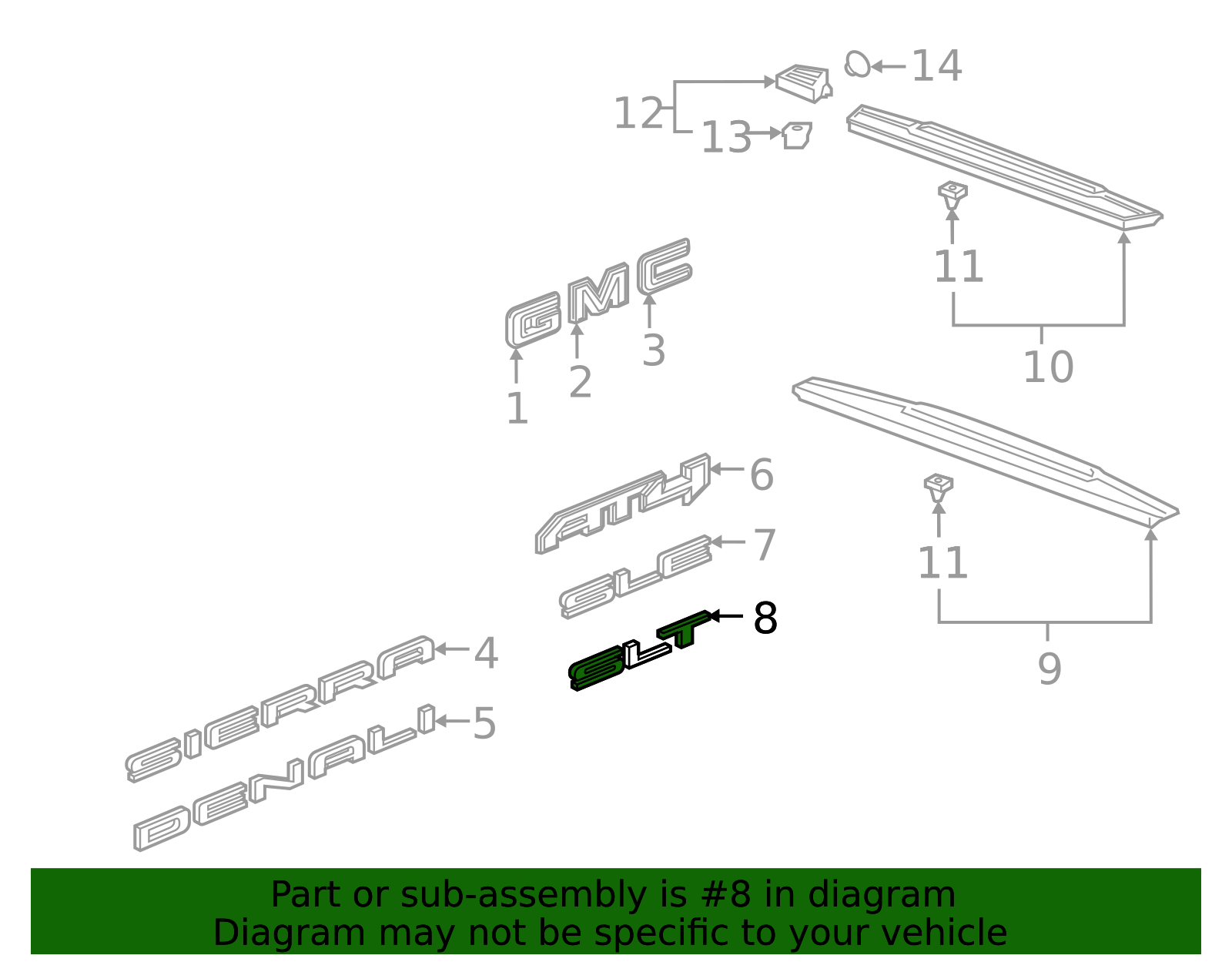 2019-2025 GMC Nameplate 23400413 | Payne Weslaco Motors GMC Parts