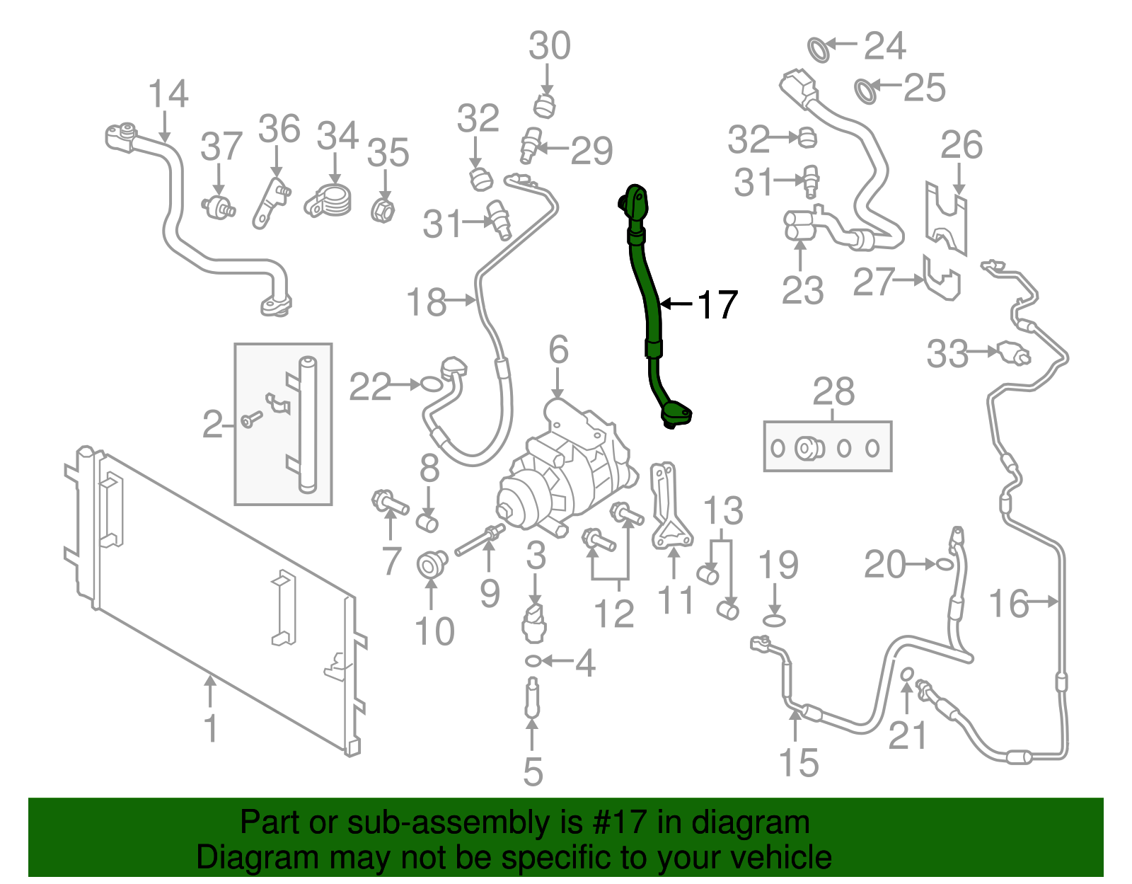 2013-2015 Audi RS5 AC Hose 8K0-260-740-C | Genuine Audi Part