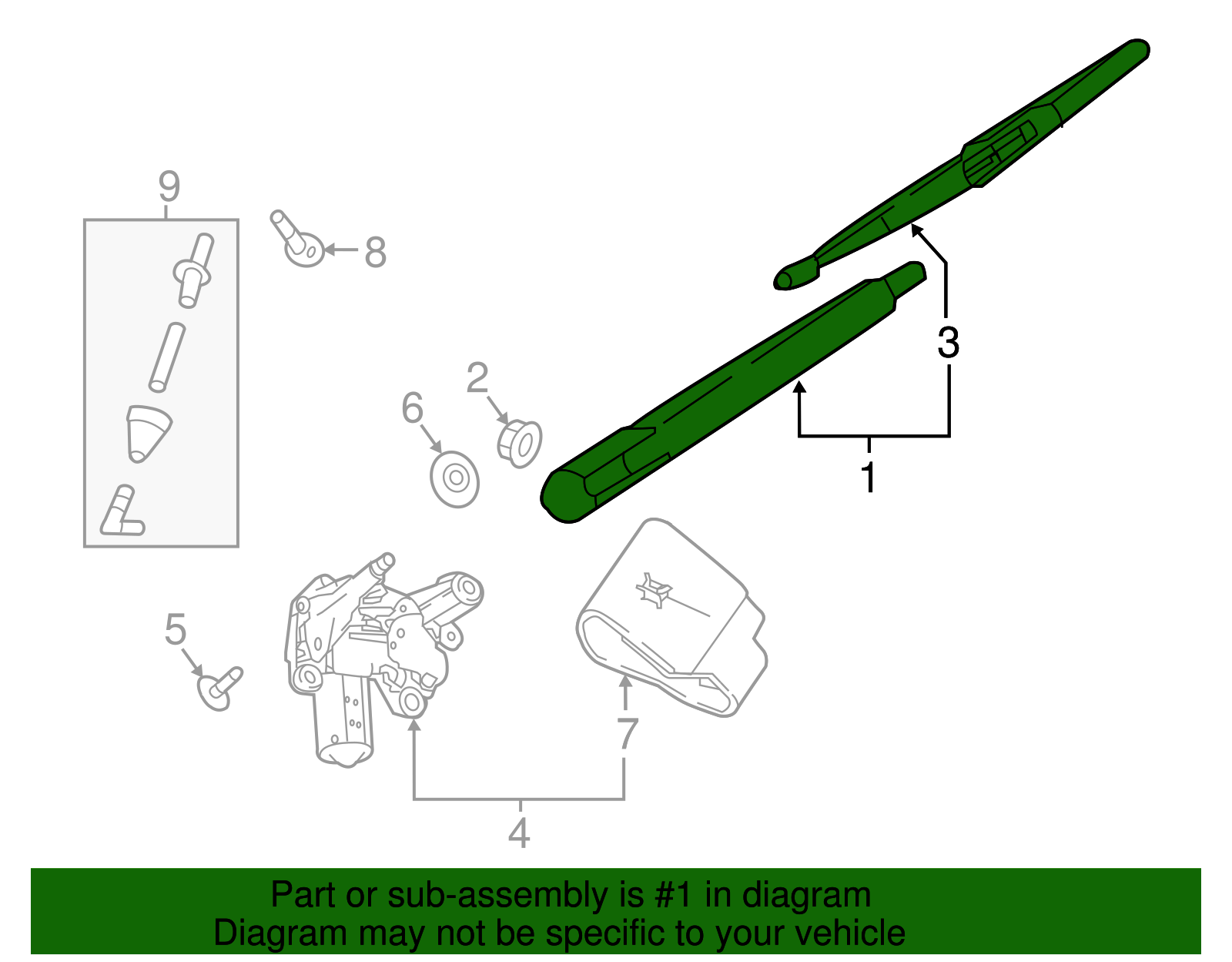 2013-2023 Nissan Wiper Arm Assembly 28780-3JA0A | TascaParts.com