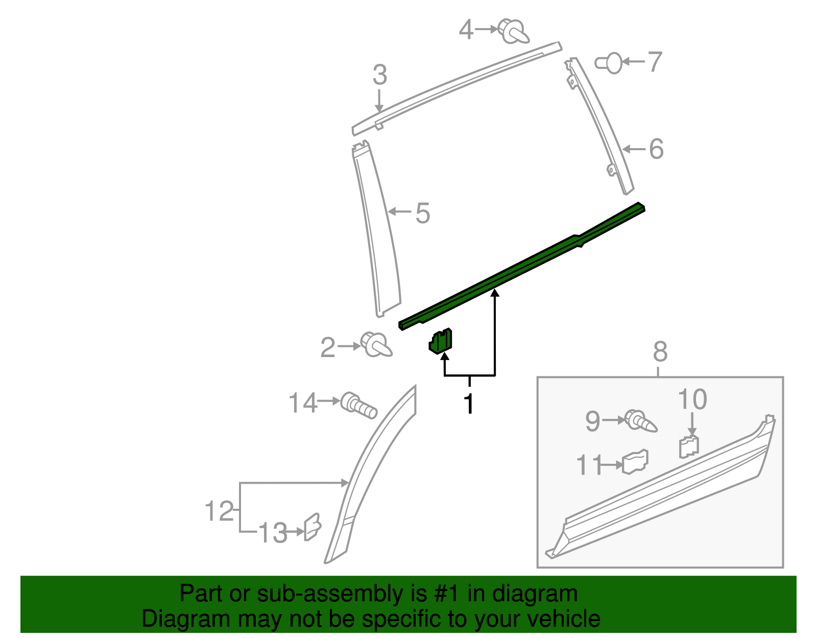 72910-TG7-A02 - Belt Molding 2016-2022 Honda Pilot | Honda Parts Online