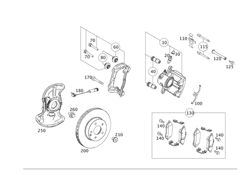 Front Wheel Brake for 2010 Mercedes-Benz C300 | Benz Parts Online