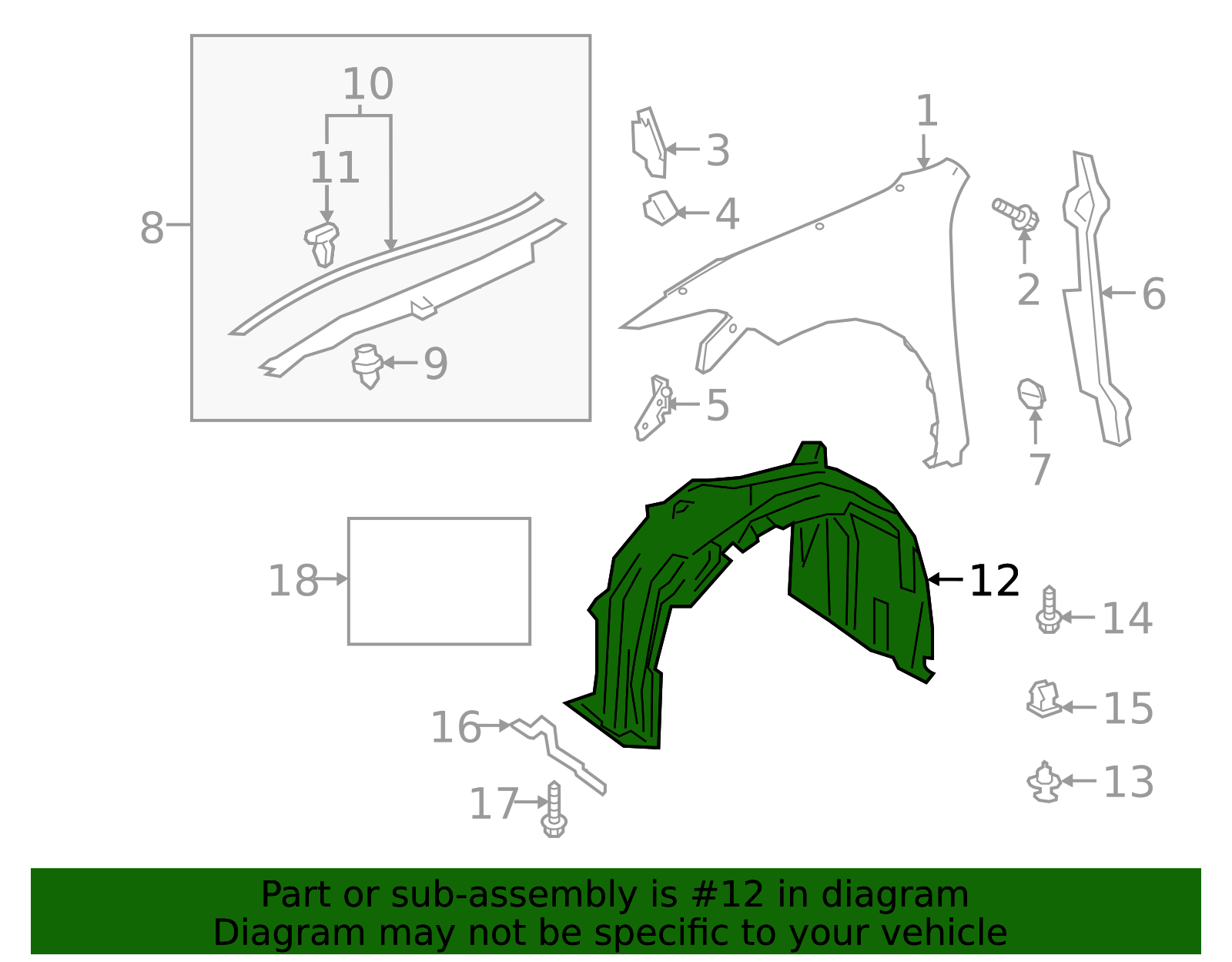 53808-06020 - Fender Liner For 2019-2025 Lexus | Lexus OE Parts