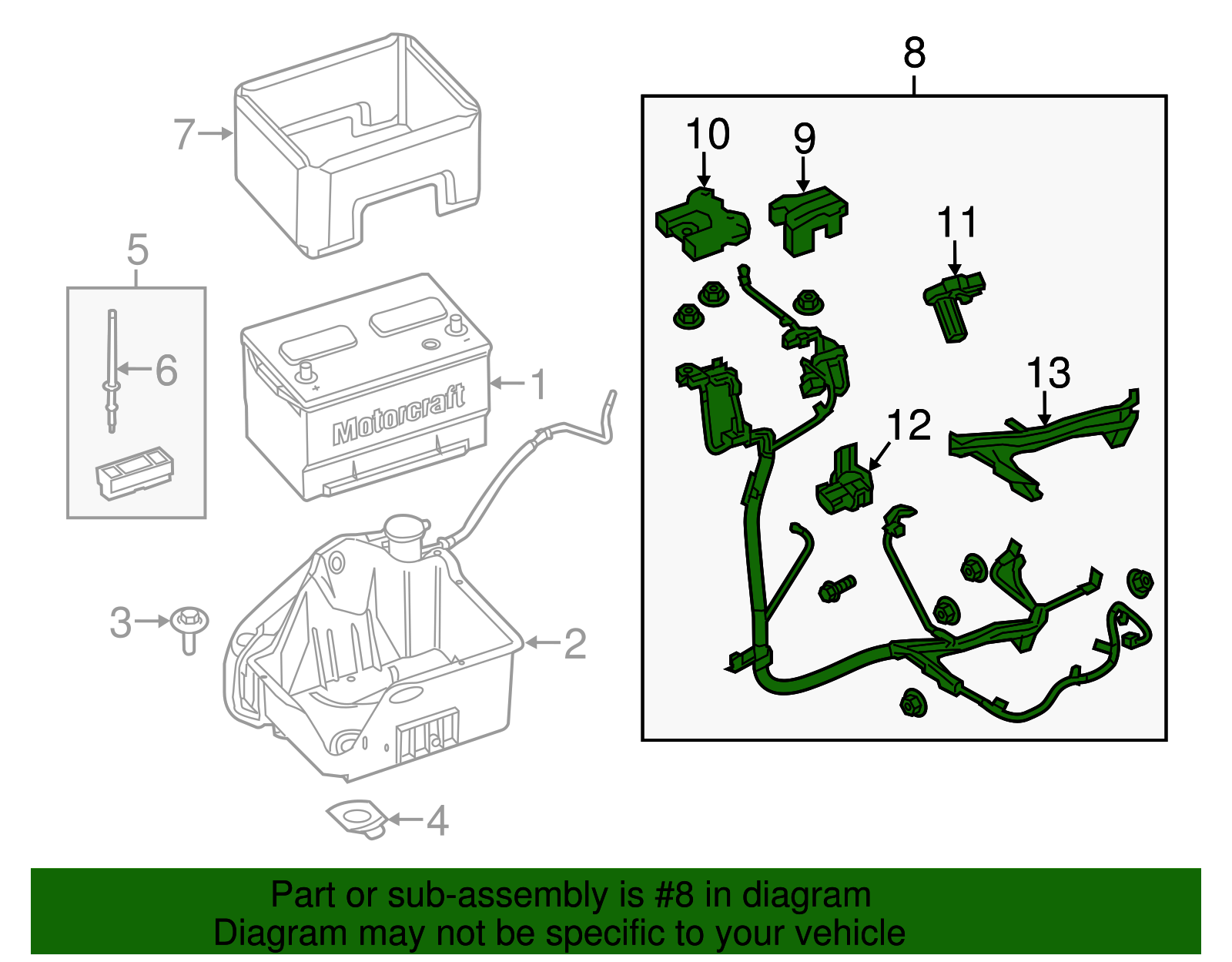 BL3Z-14300-C - 2010 - 2014 Ford F-150 | Positive & Negative Battery ...