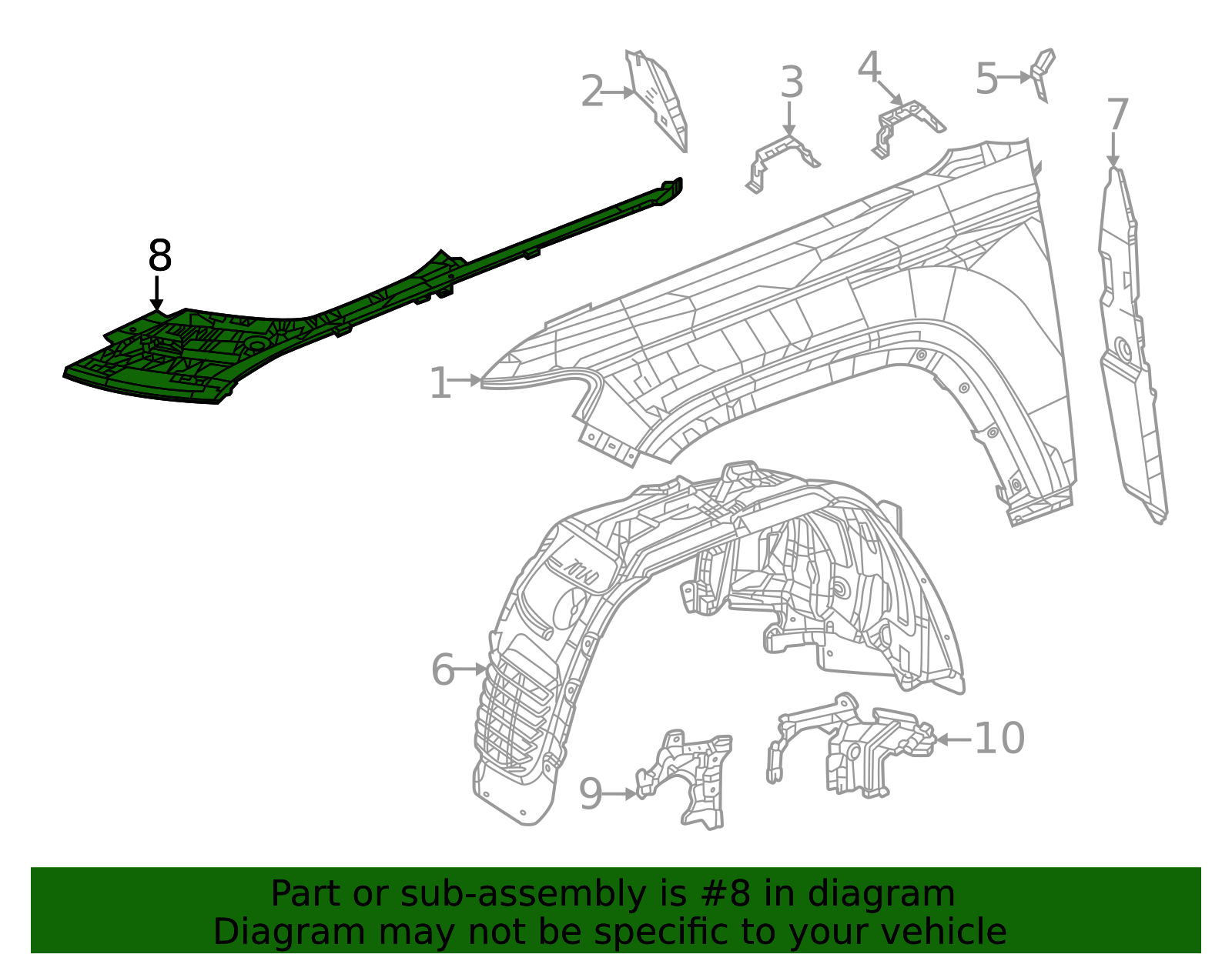 2021-2025 Jeep Fender Ledge Cover 68374967AD | Mopar Parts Canada