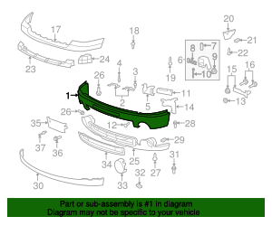 2007-2013 GMC Primed Front Bumper Impact Bar 15901510 | GM Parts Center