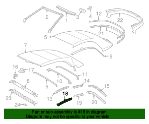 2004-2008 Toyota Solara Convertible Top Seal 62381-06040 | OEM Parts Online