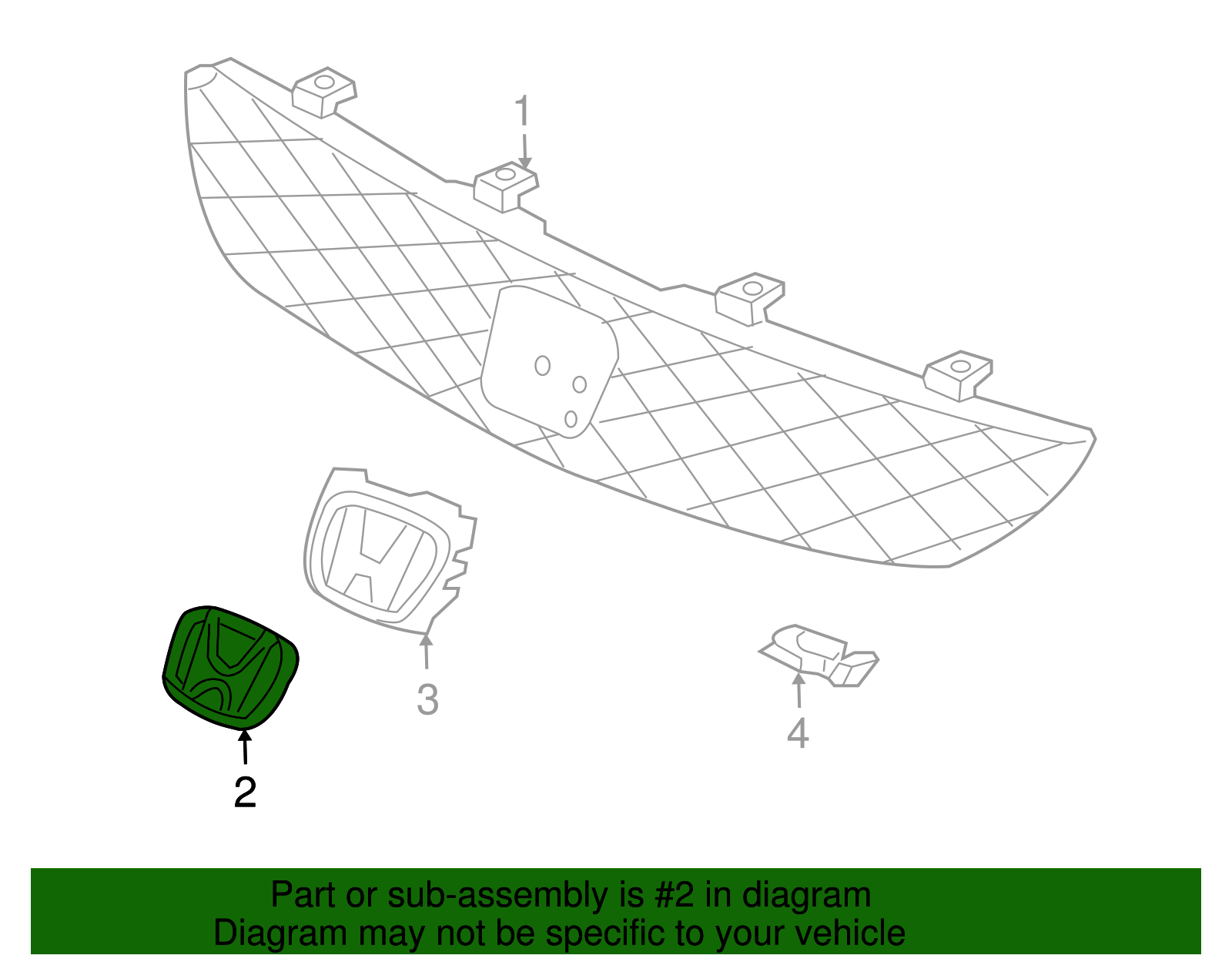 2003-2008 Honda Grille Emblem 75700-S5B-003 | OEM Parts Online