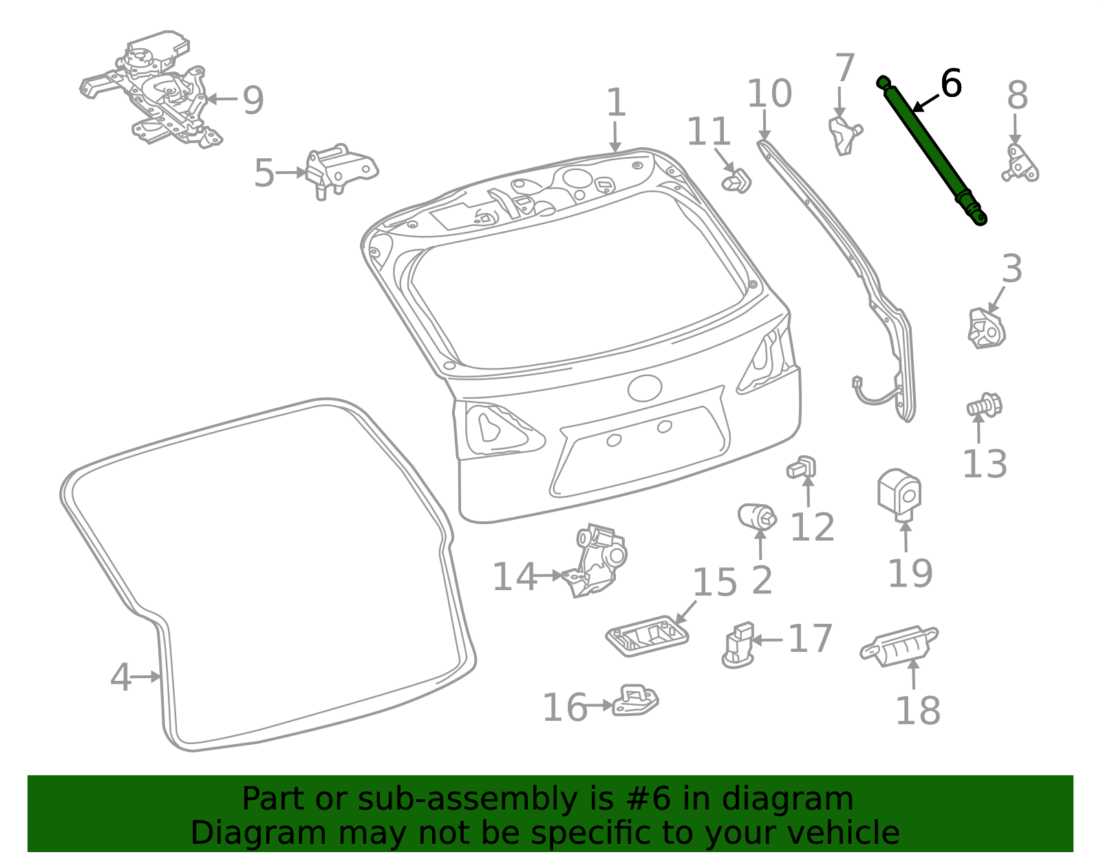 2010-2015 Lexus Lift Cylinder 68950-0E160 | OEM Parts Online