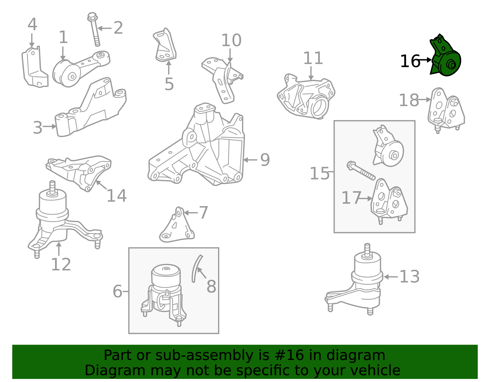 2017-2019 Toyota Highlander Rear Insulator 12371-0P310 | Toyota Parts ...