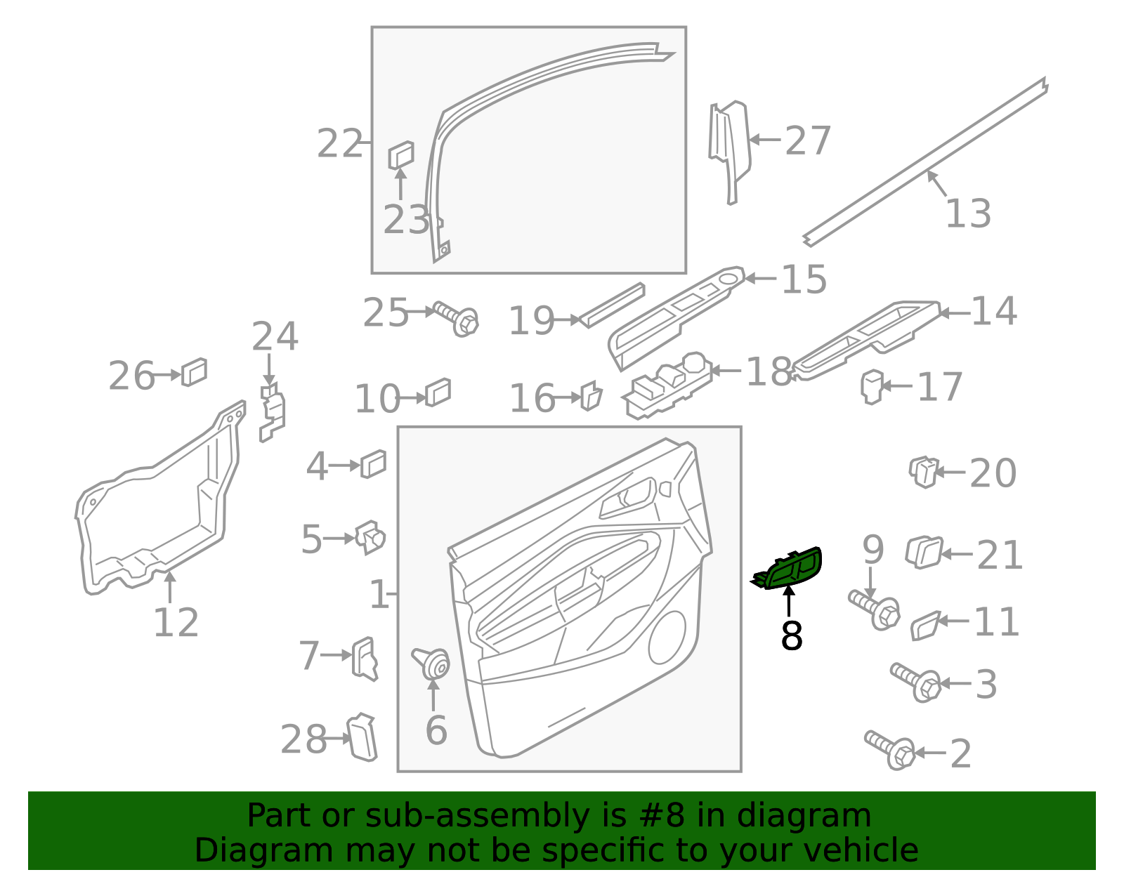 2017-2019 Ford Escape | Handle, Inside | GJ5Z-5822601-A | Walls' Ford Parts