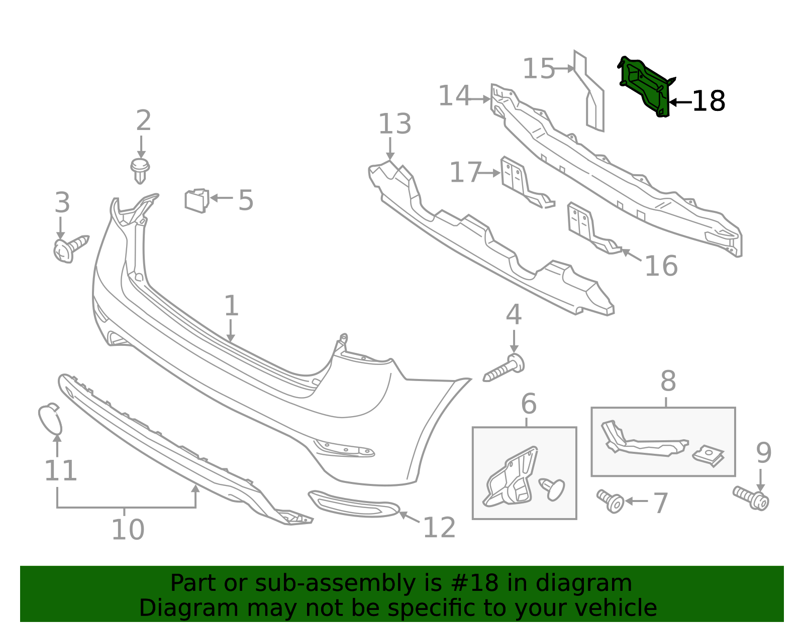 86641-B0500 - Bumper Bracket 2017-2018 Kia Forte5 | Kia.Parts Store