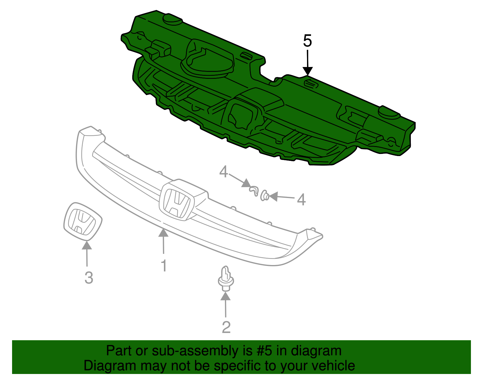 71122-S5P-A01 - Cover 2001-2003 Honda Civic | Honda Parts Online