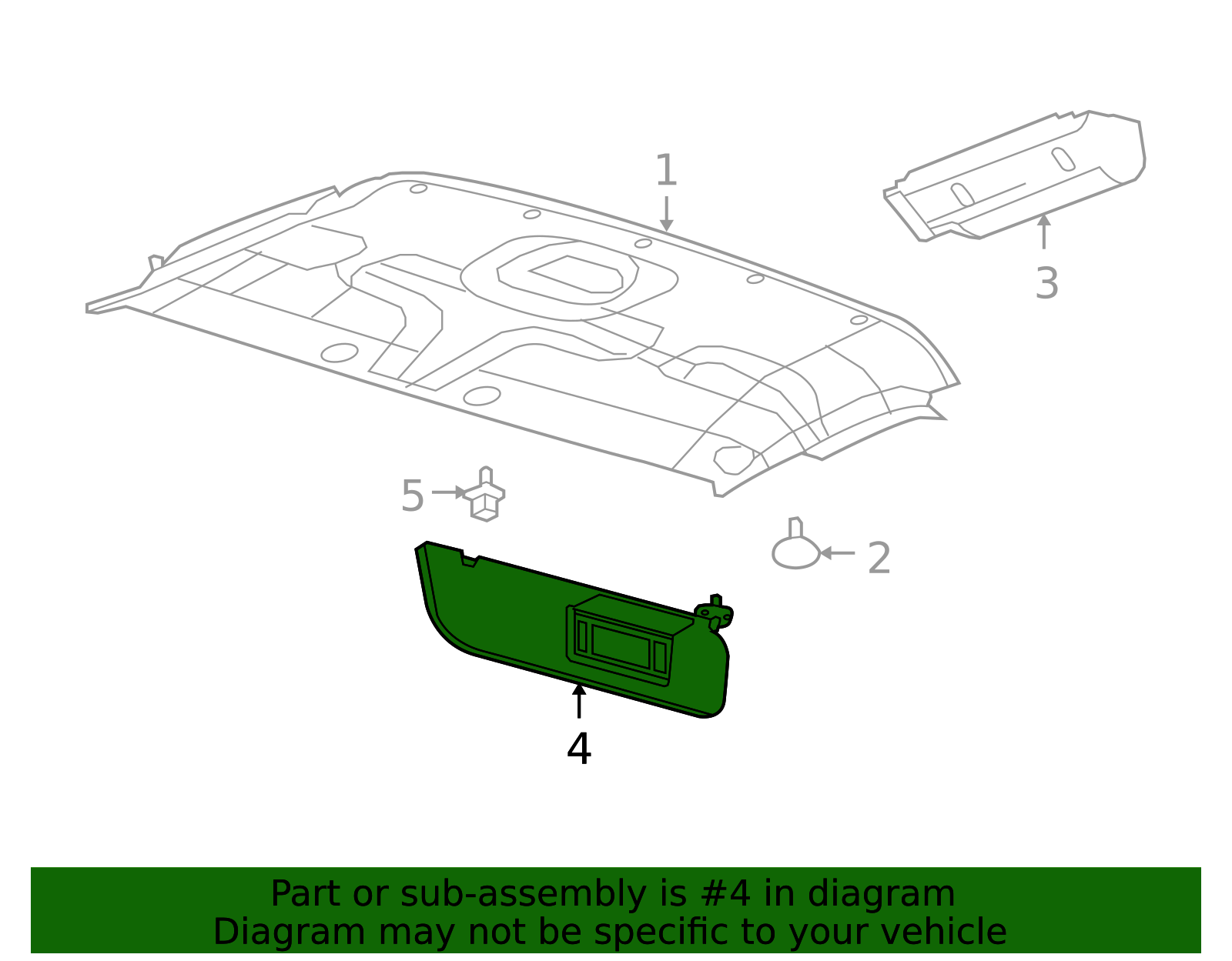 2009-2014 Ford | Sun Visor | 9C2Z-1604104-FD | Walls' Ford Parts