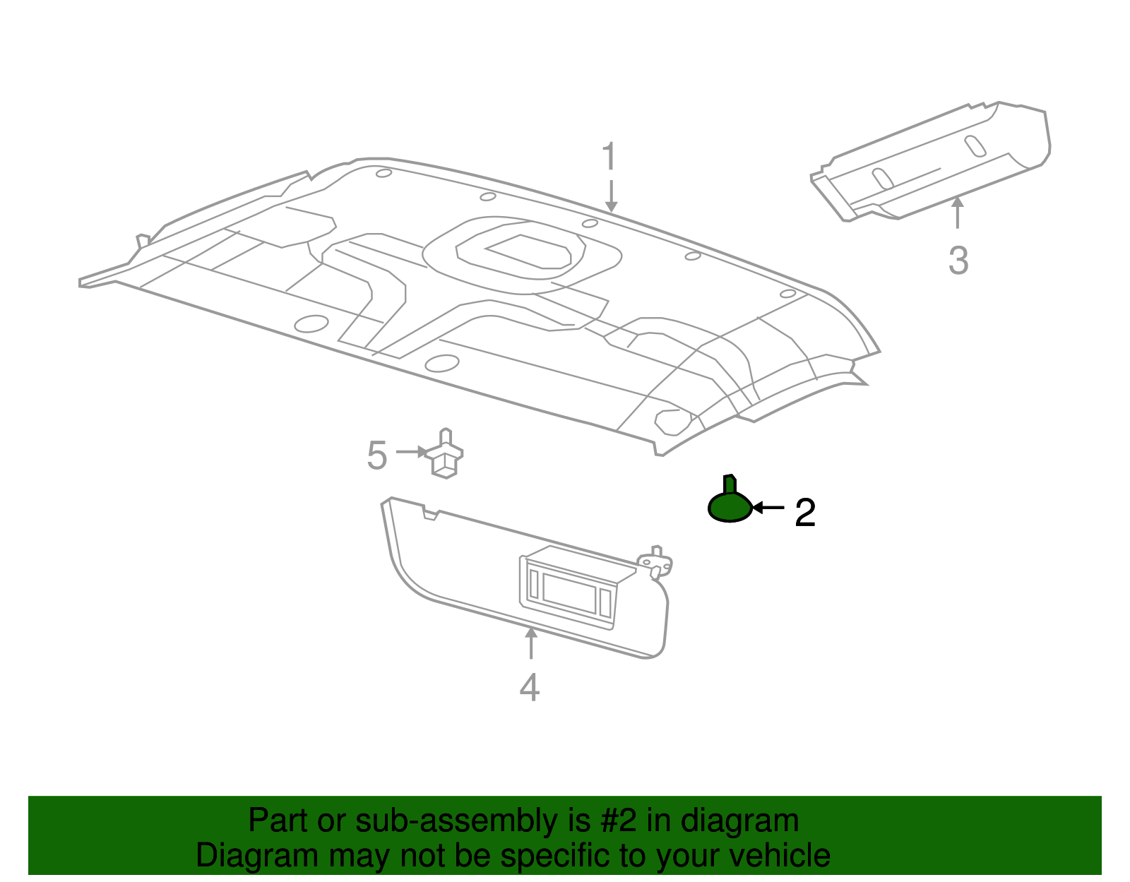 Genuine OEM Ford Part - Front Headliner Retainer W709691-N2B5 | Genuine ...