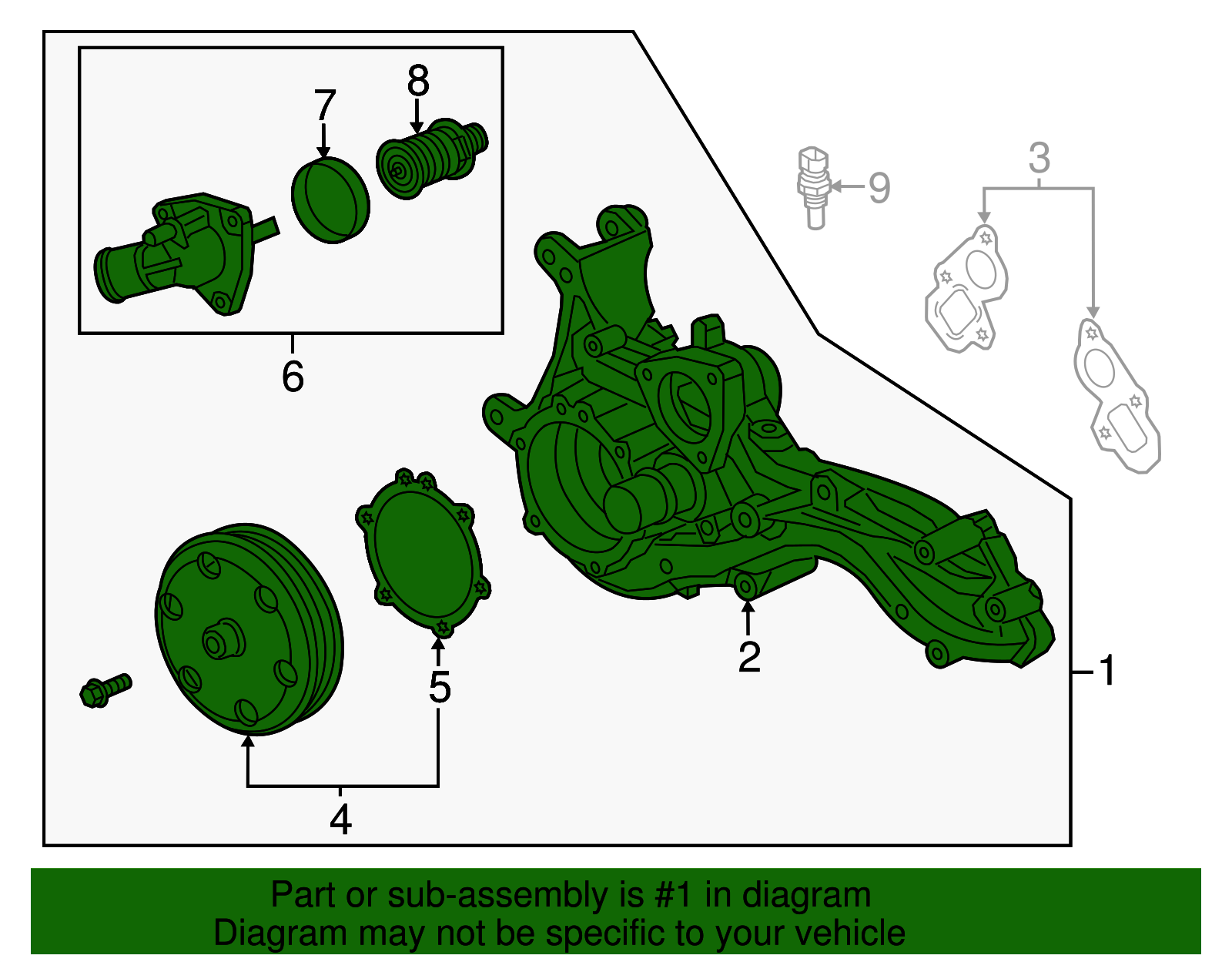 2016-2024 GM Engine Water Pump Housing with Pump 12700555 GM ...