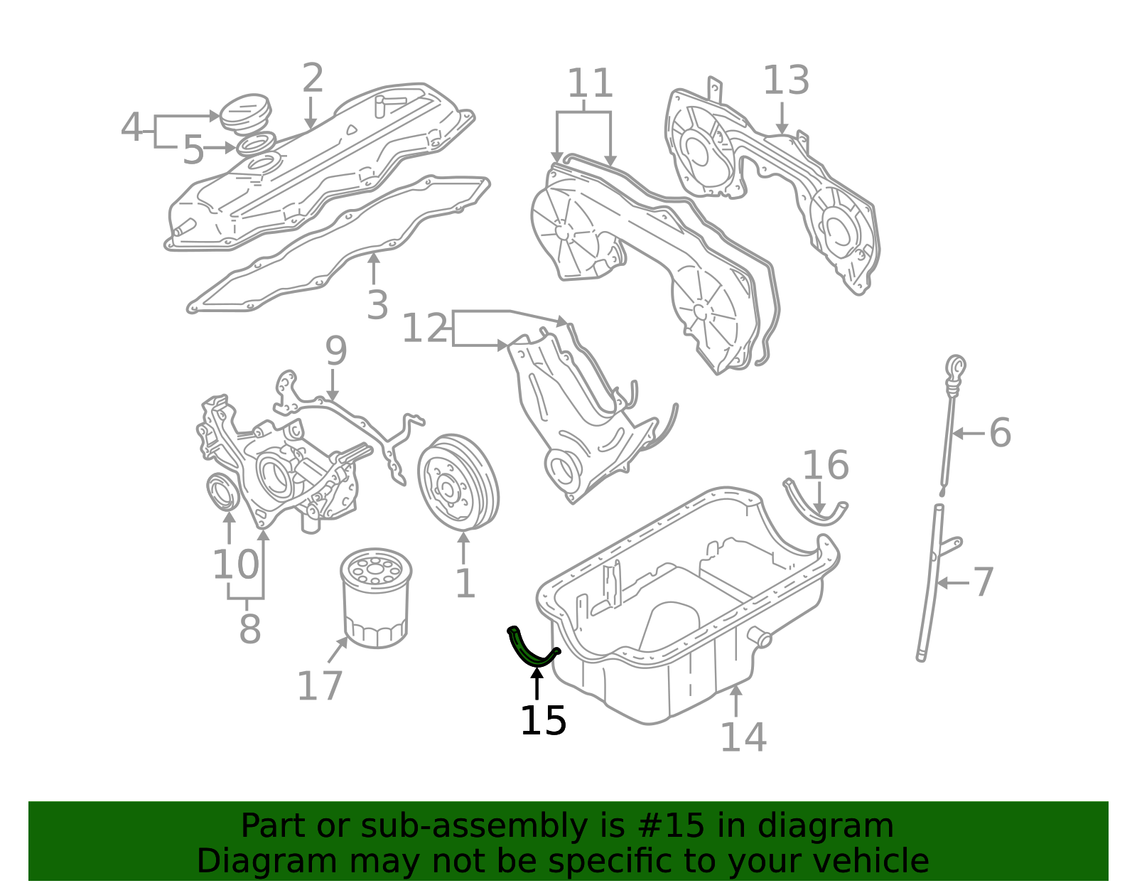 11121-14Y00 - Oil Pan Gasket Official Nissan Parts Store