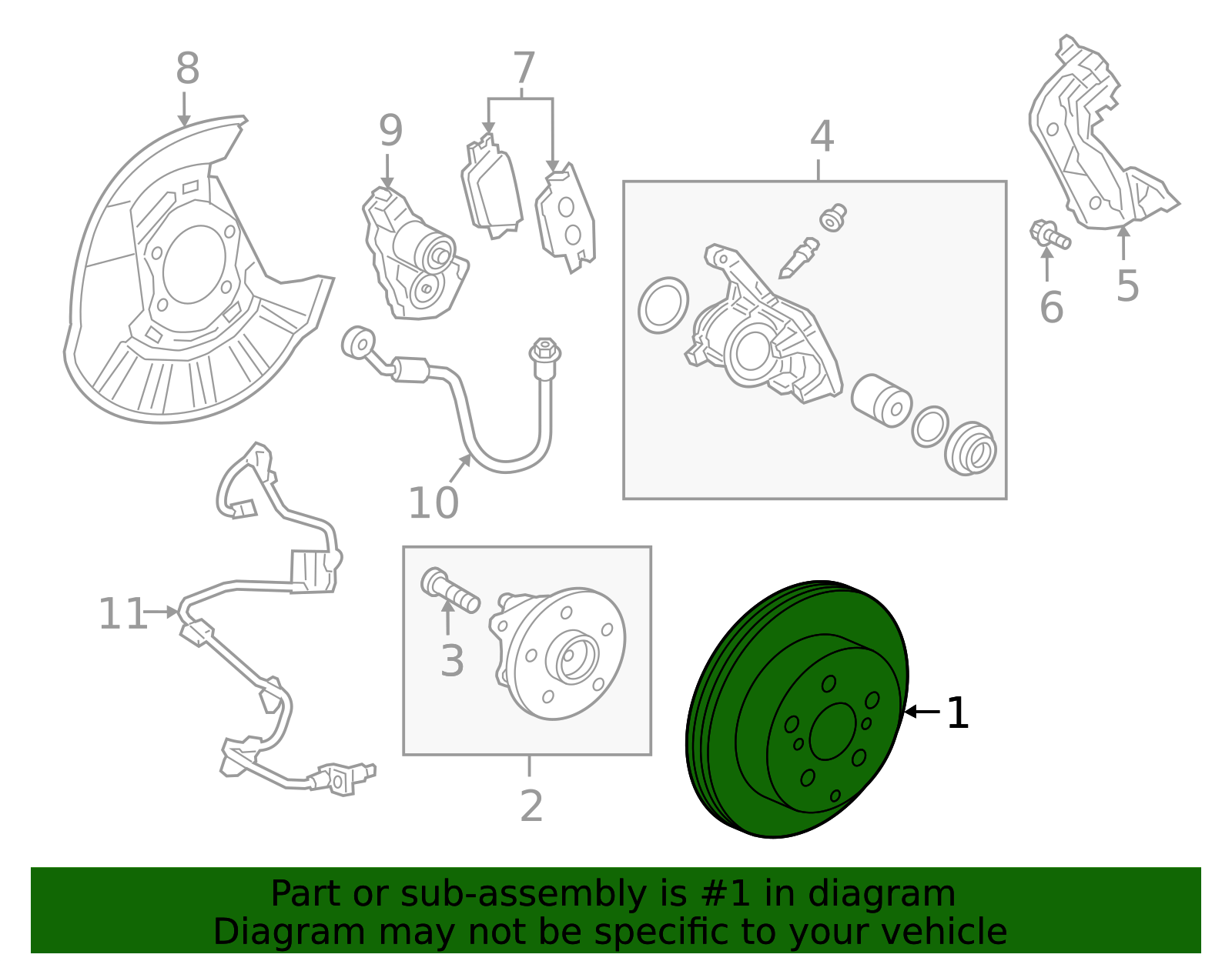 2018-2025 Toyota Disc Brake Rotor Rear 42431-06180 | OEM Parts Online