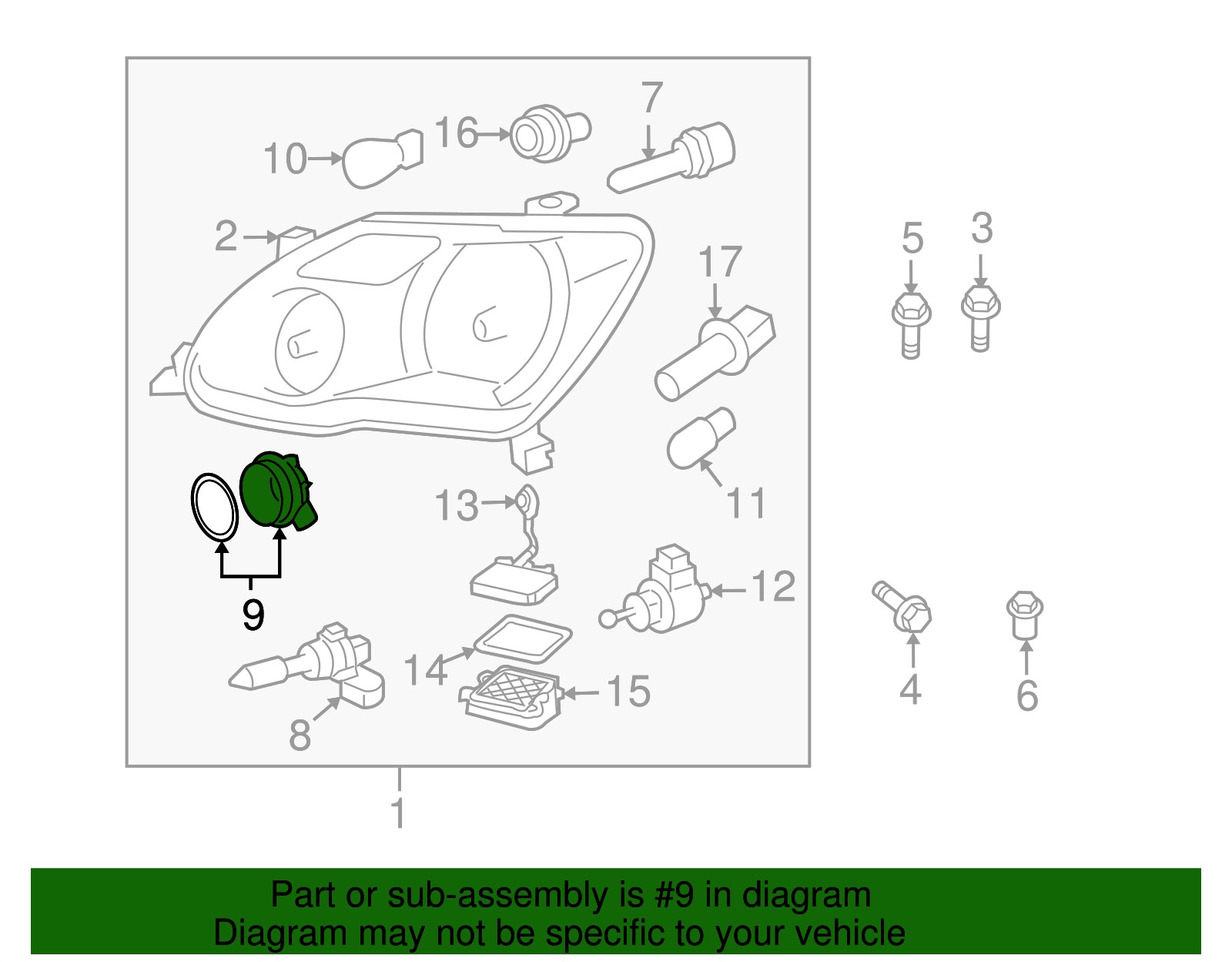 81139-AE020 - High Beam Bulb Protector - 2004-2012 Toyota | Nucar ...