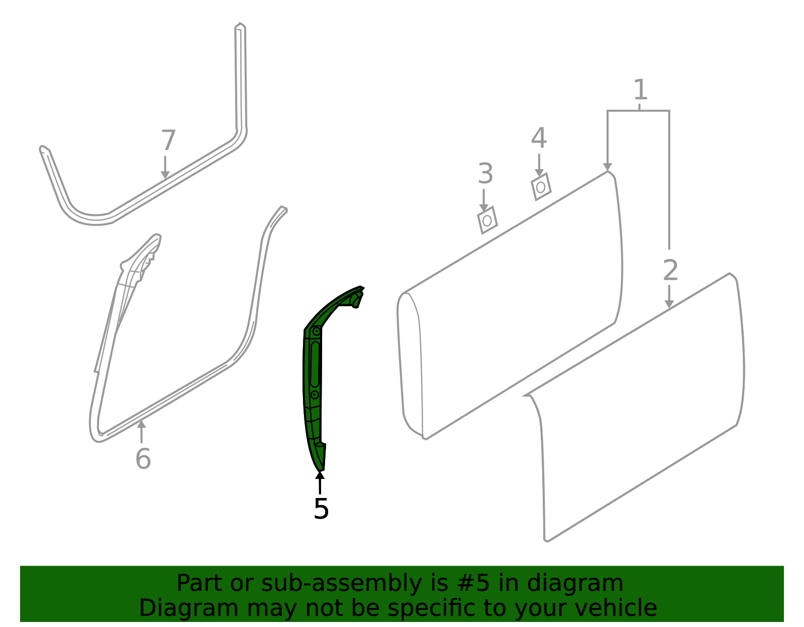 2008-2023 Dodge Challenger Front Door Weatherstrip, Left 55399153AB ...