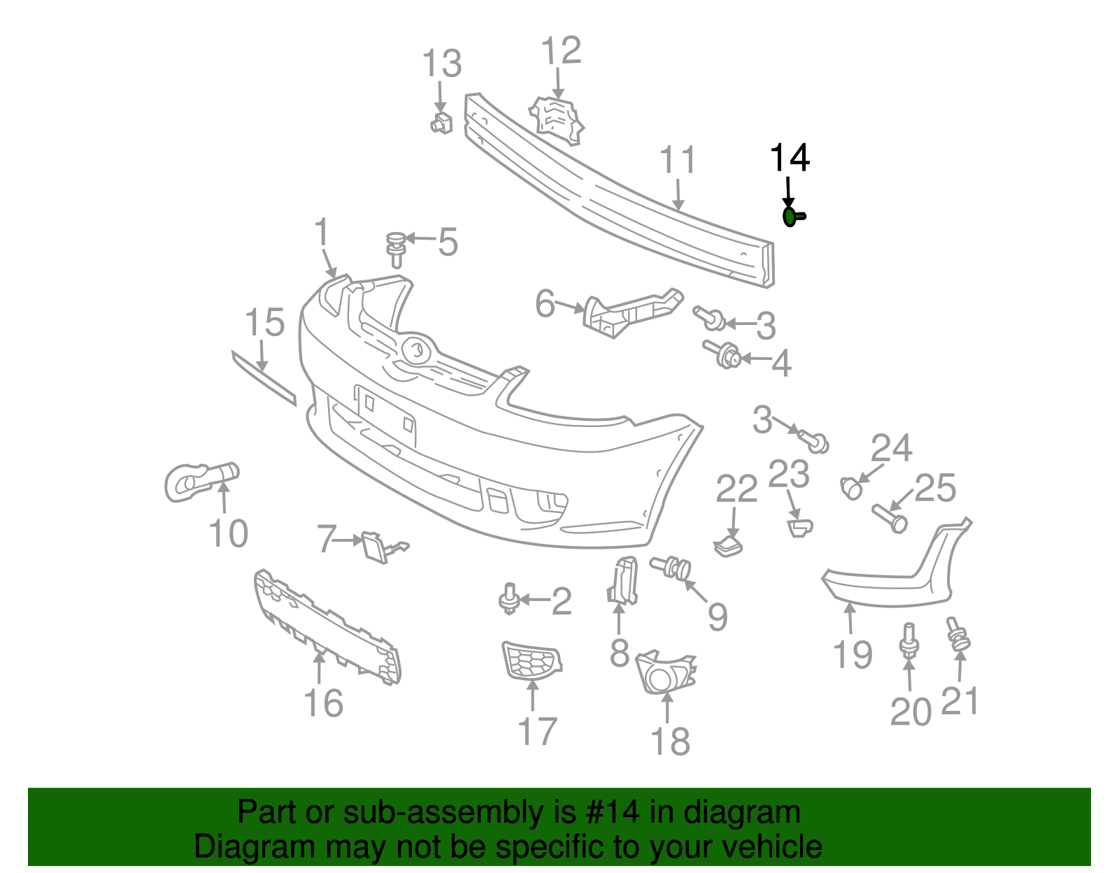 2003-2010 Toyota Upper Tie Bar Seal 53882-30040 | Toyota Parts Center
