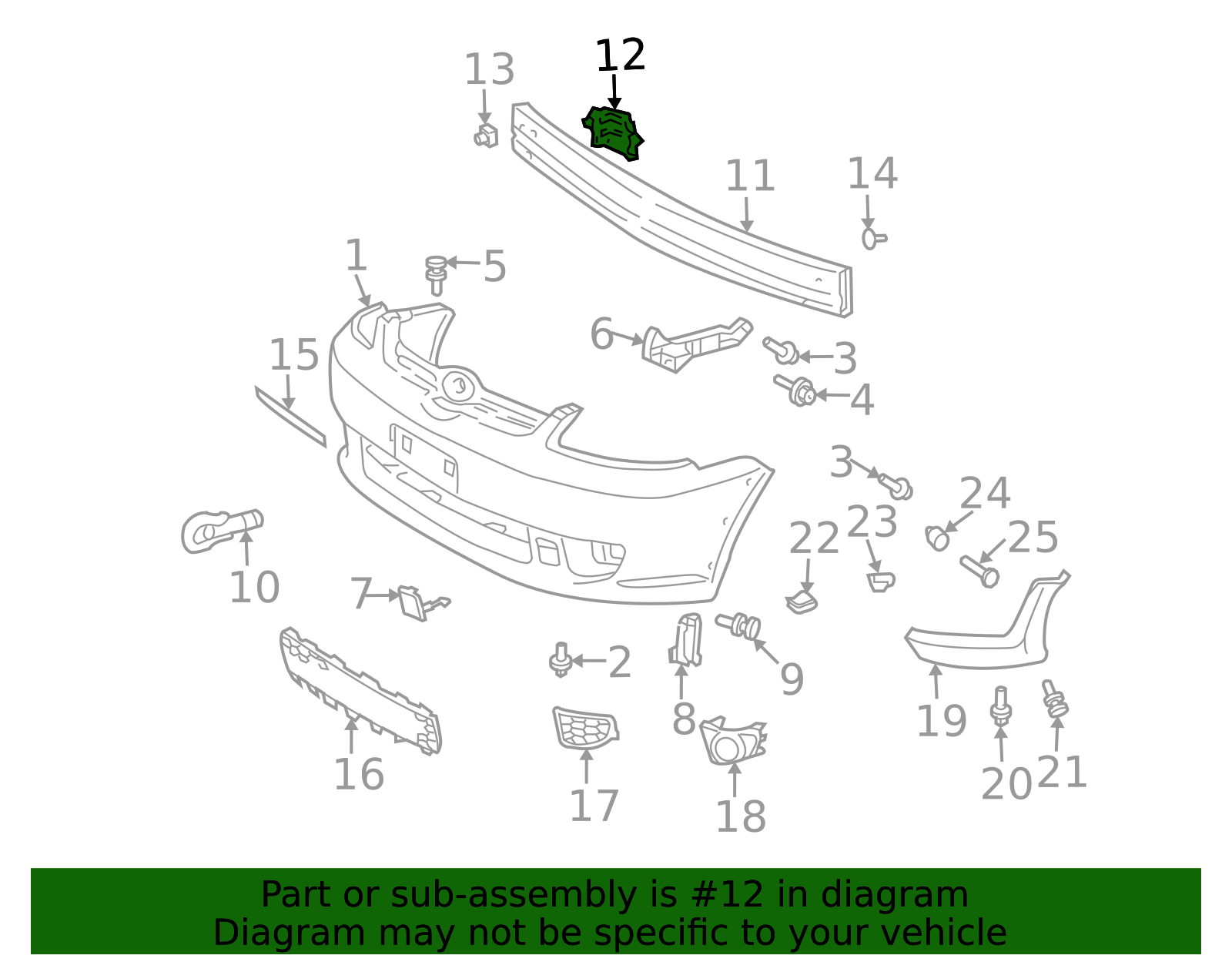 2003-2005 Toyota Echo Reinforced Beam Mount Bracket 52130-52020 ...