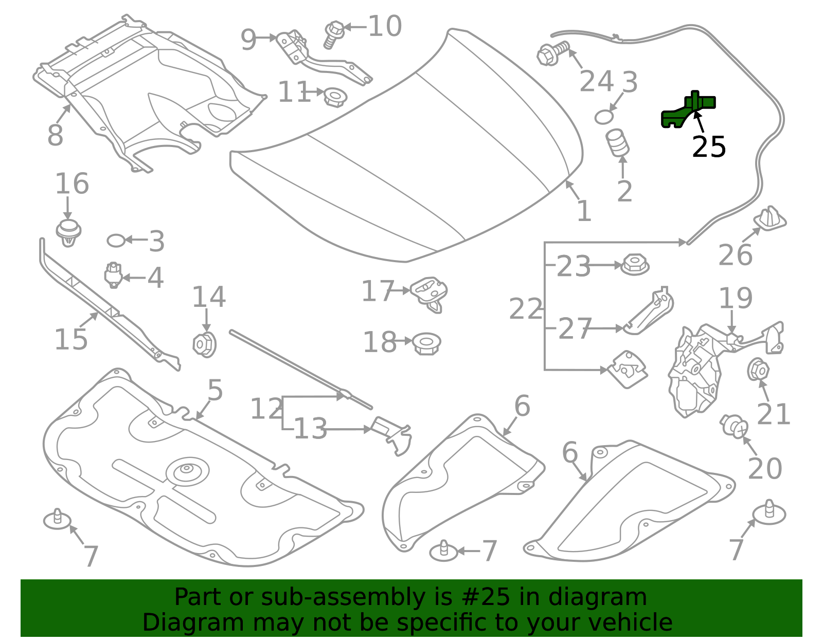 2020-2025 Subaru Release Cable Bracket 57331AN000 | Subaru Parts Store