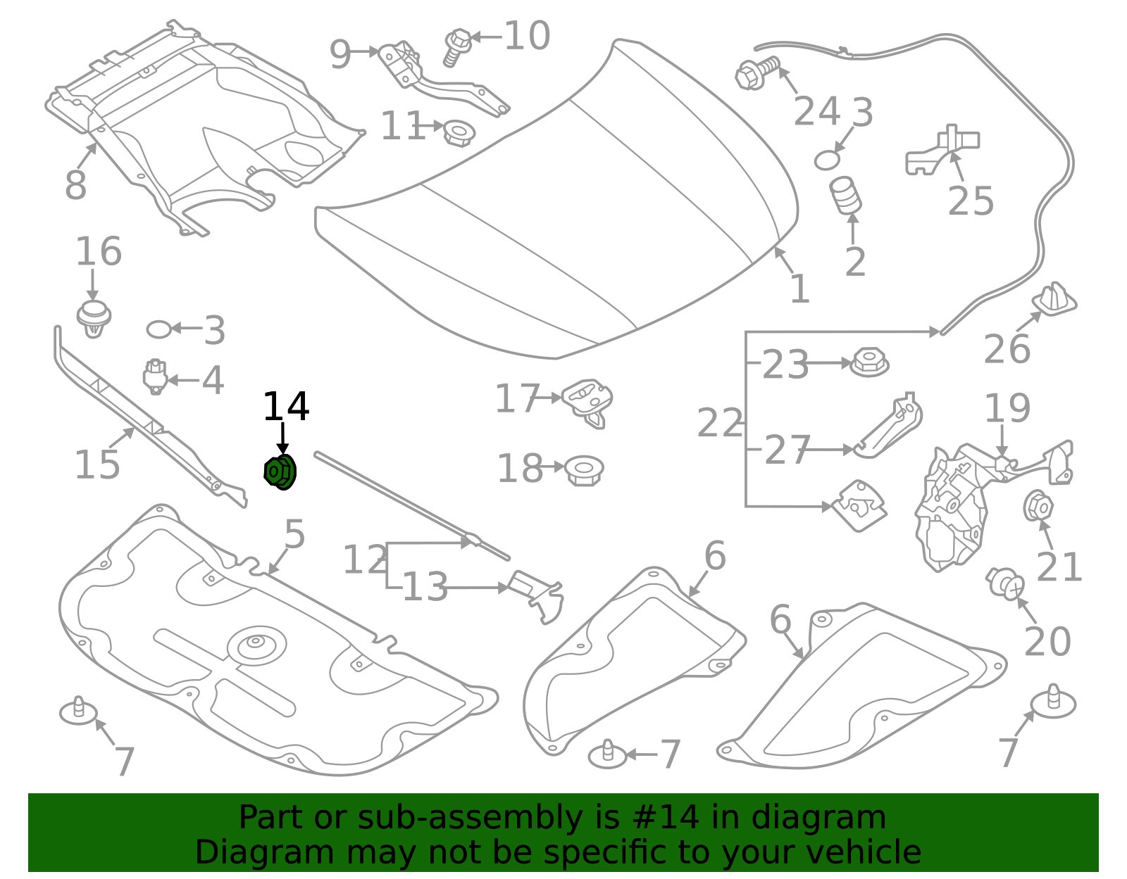 2012-2025 Subaru Support Rod Grommet 909210230 | Subaru Parts Guys