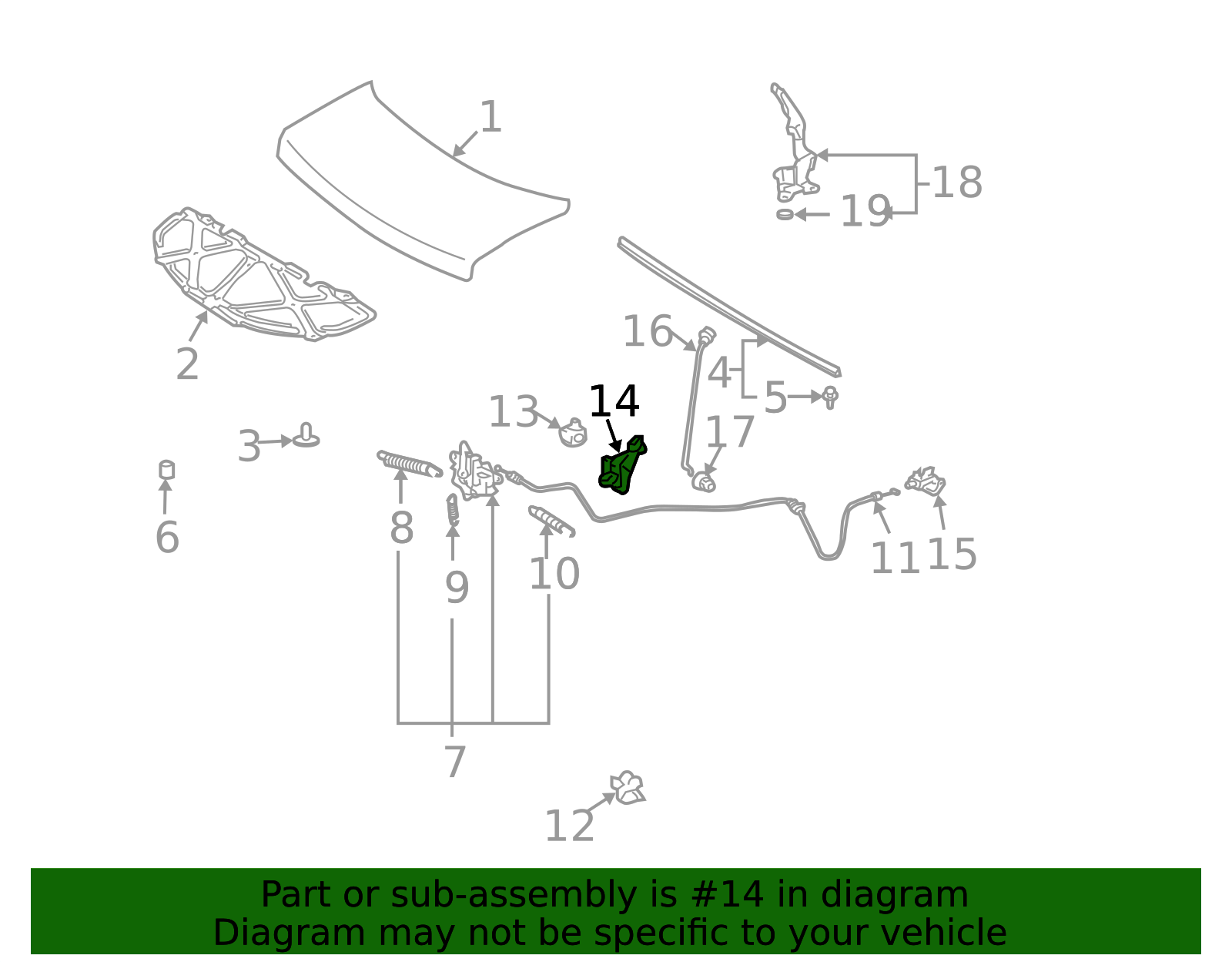 2004-2006 Scion xB Release Cable Clamp 53455-52050 | MotorMotor